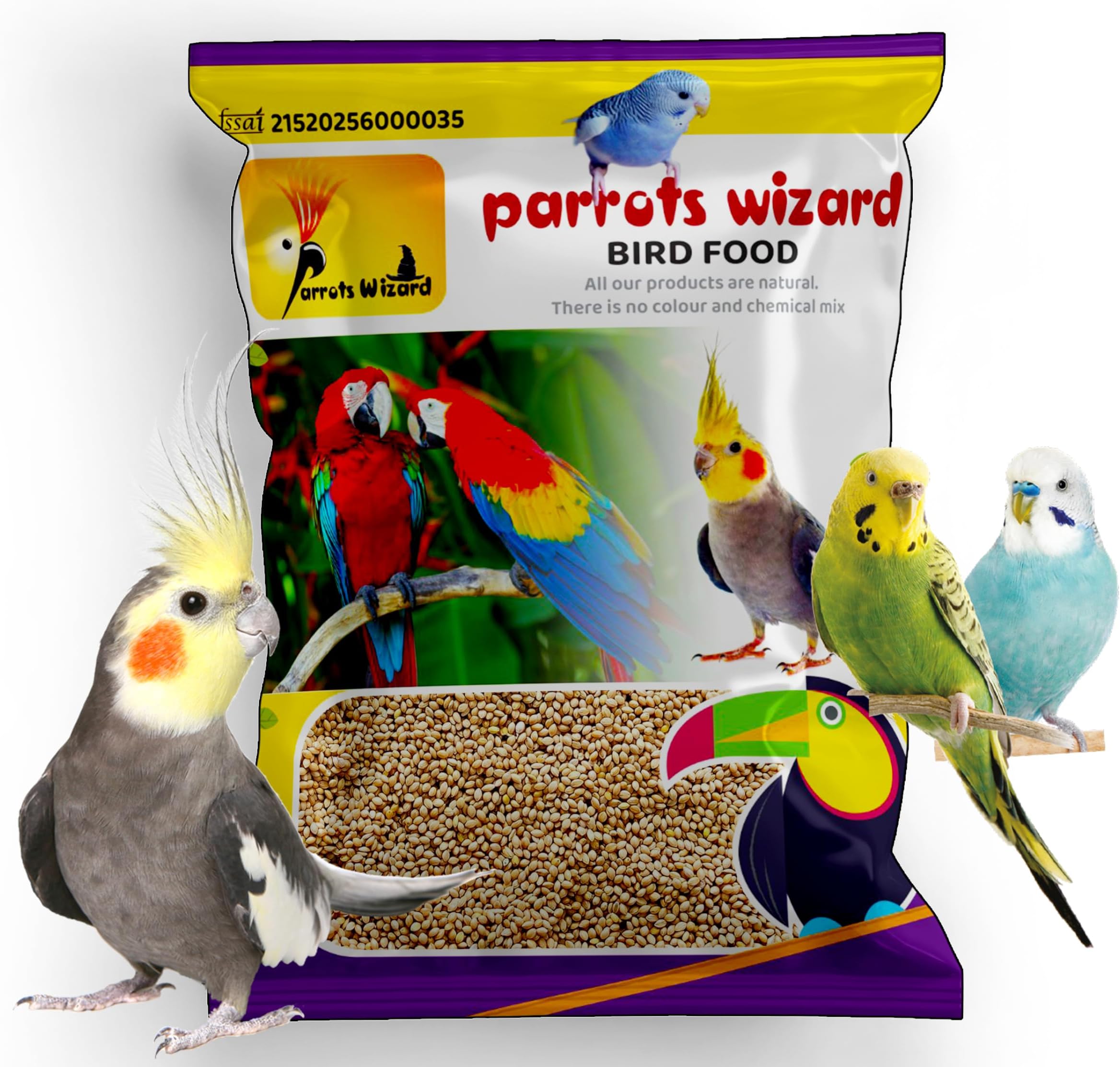 Buy Parrots Wizard, Kangni Seed for Bird Food Small Size 950 Gram ...