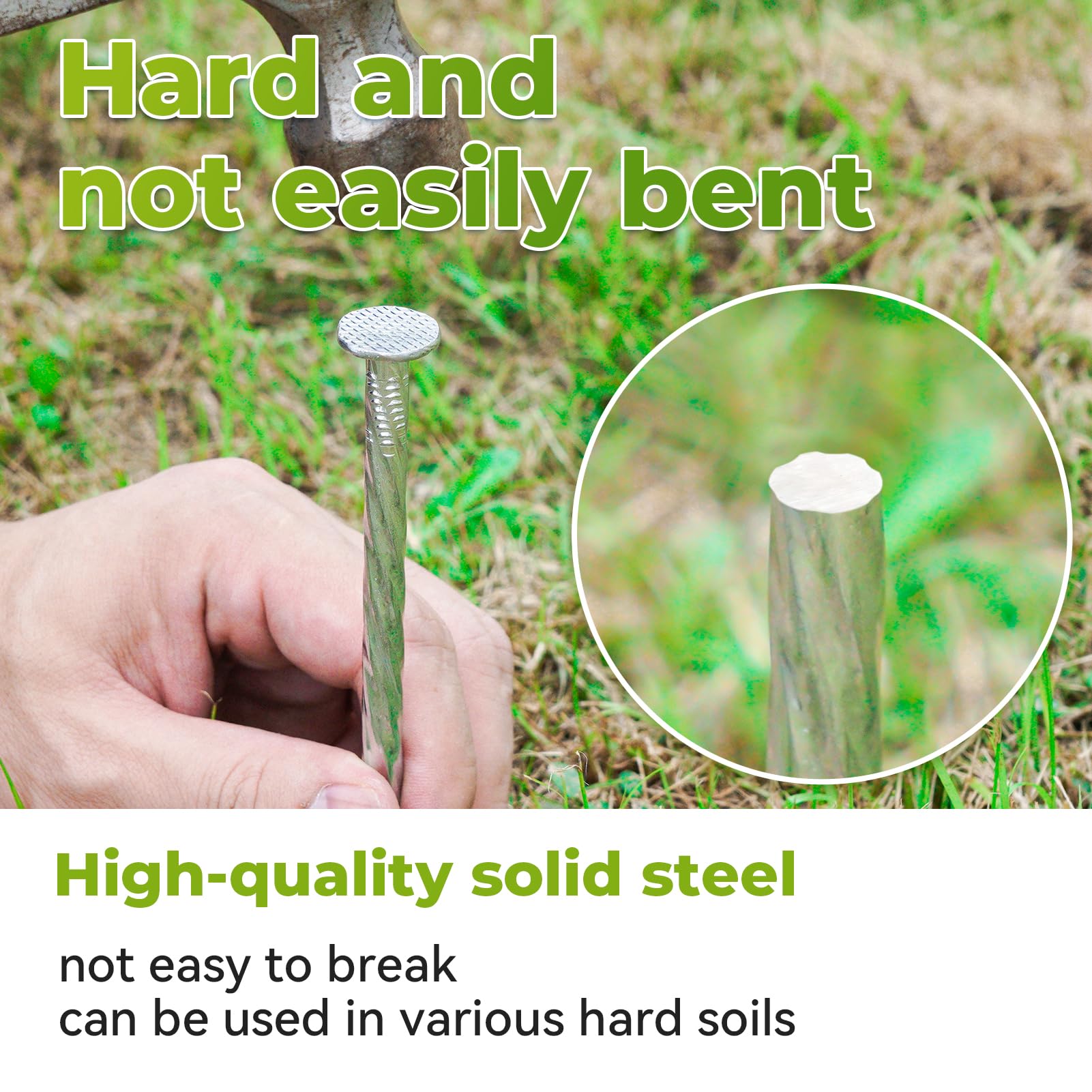 Snapklik.com : EISENSP 10-Inch Heavy-Duty Landscape Stakes, Galvanized ...