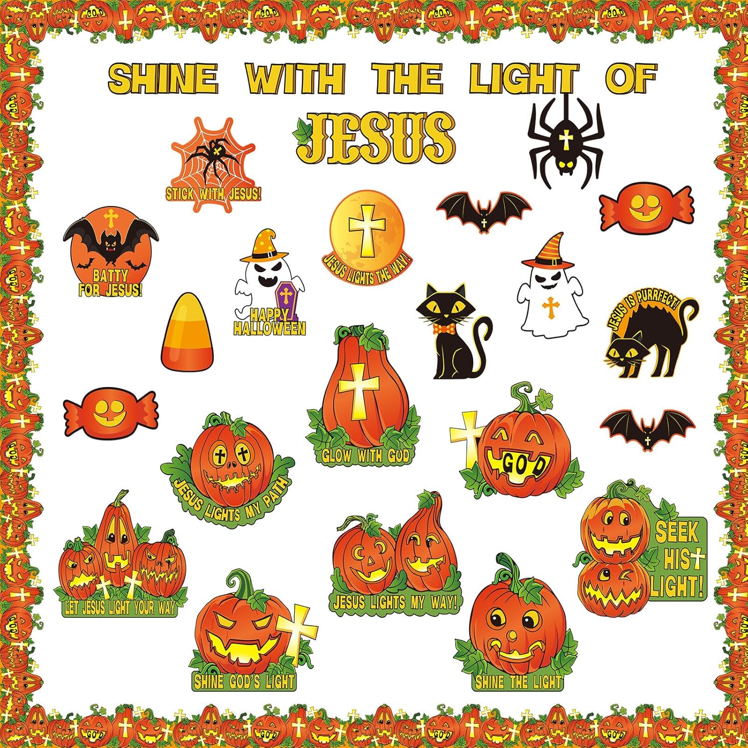 Amazon.com : 41 Pcs Christian Halloween Bulletin Board Religious ...
