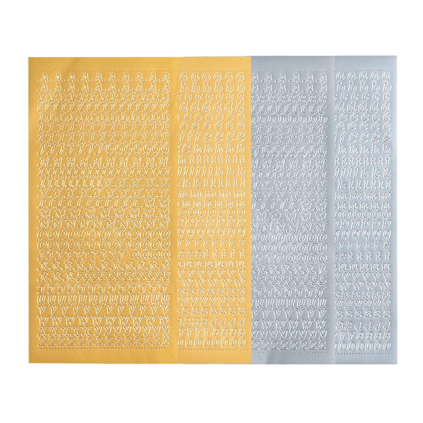 Alphabet Number Stickers Letter Stickers, Silver Gold Glitter, Black ...