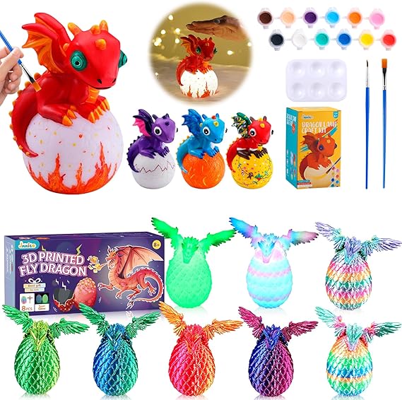 Amazon.com: JMMICO Bundle Set of Paint Your Own Dragon Lamp Craft Kit ...