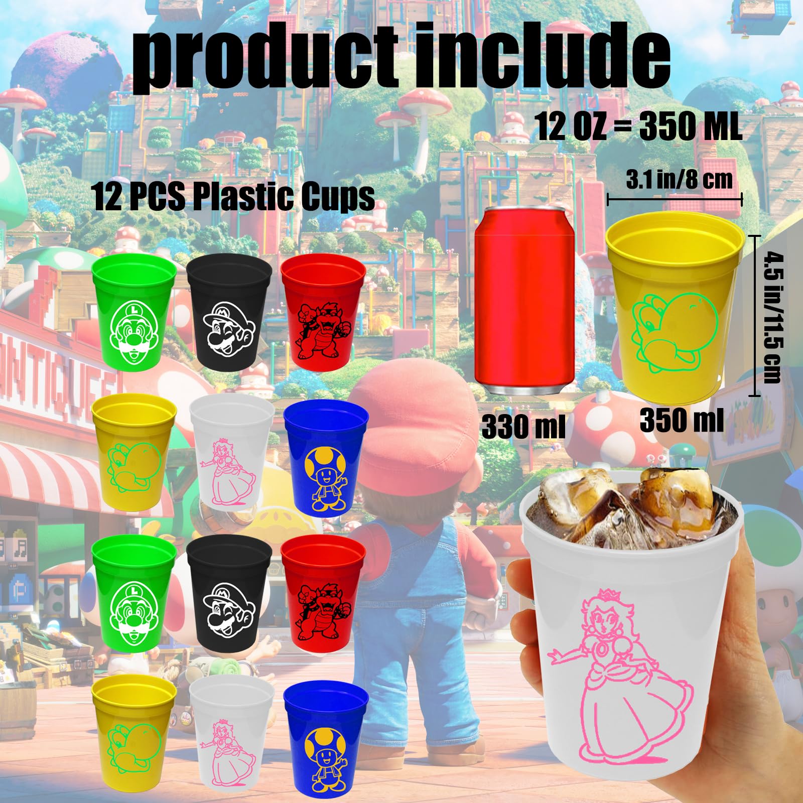 Snapklik.com : 12 Pcs Super Game Party Cups Super Game Plastic Cups 12 ...