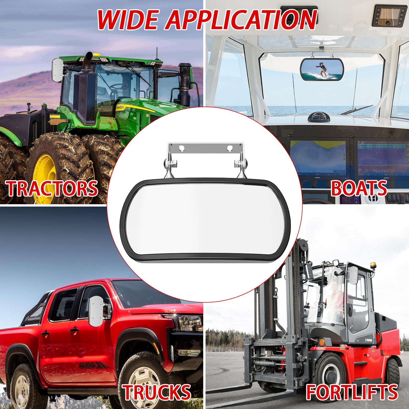 Snapklik.com : Lifronkit Tractor Mirror, Stainless Steel Rearview And ...