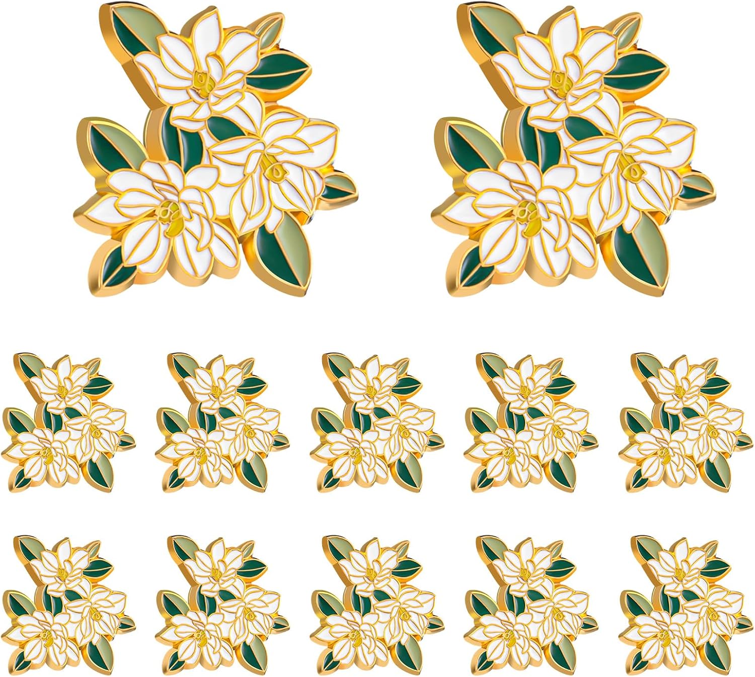 Amazon.com: Landical 12 Pcs Magnolia Flower Enamel Pins Floral Lapel ...