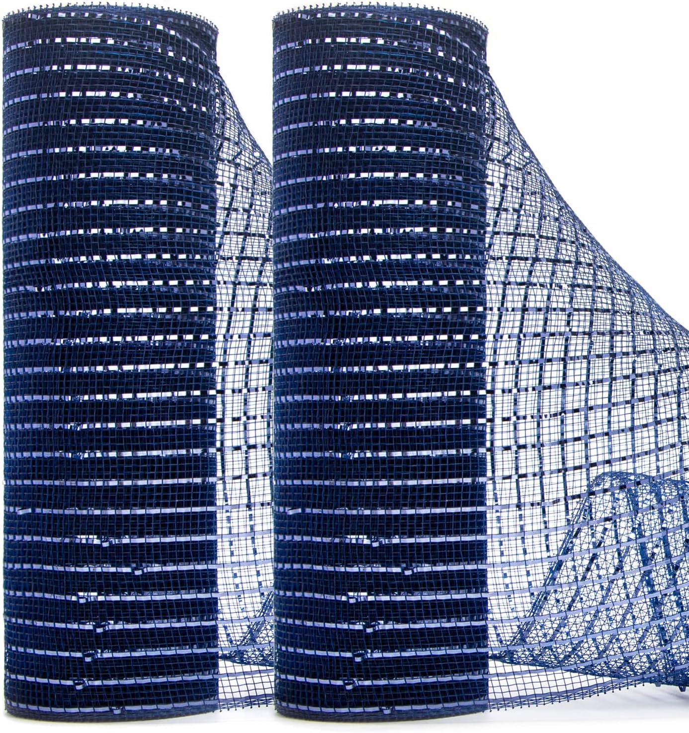 Amazon.com: Ribbli 2 Rolls Navy Blue Mesh Ribbon,10 inch x 30 feet ...