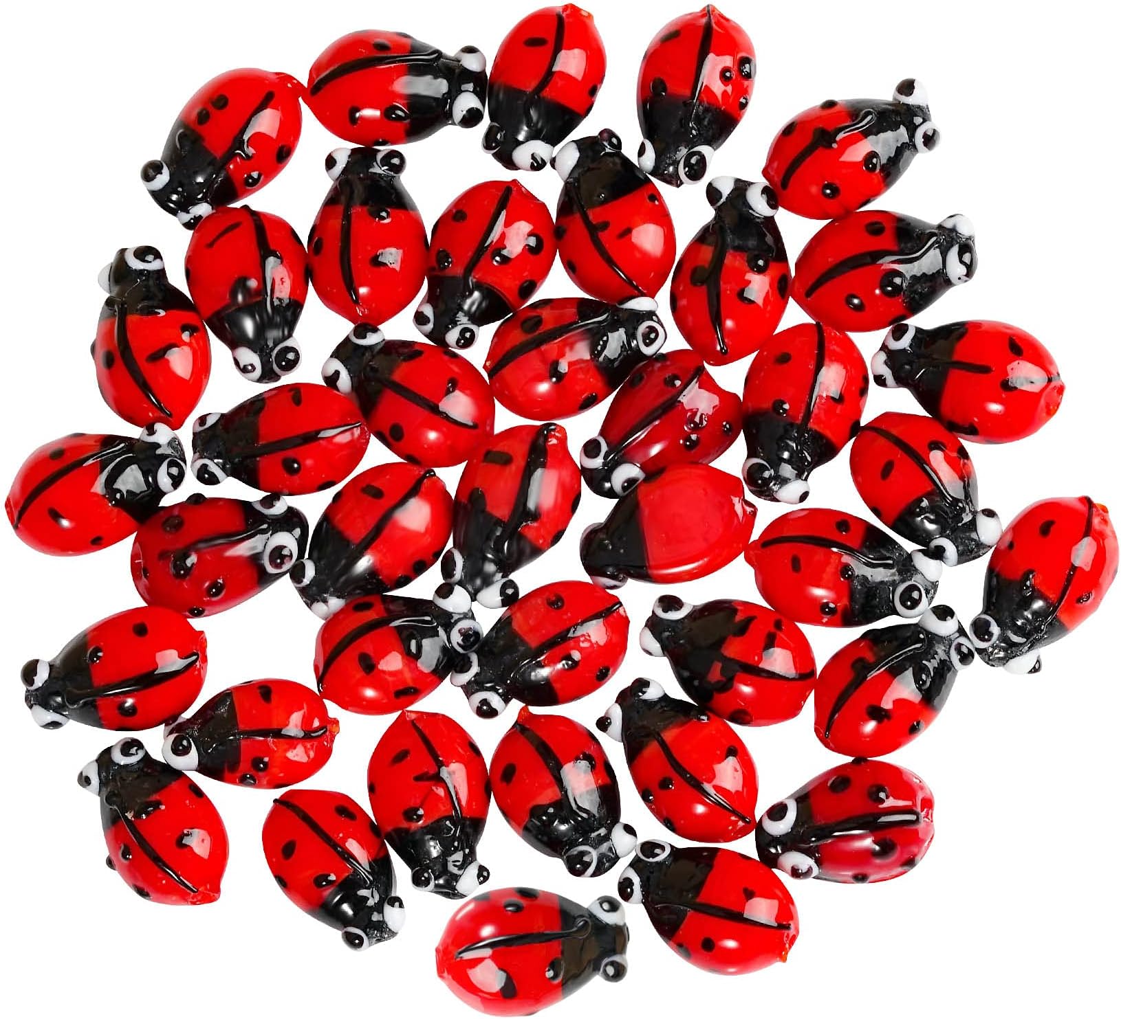 Amazon.com: Honbay 50PCS Resin Ladybugs Flatback Beads Cute Animal ...