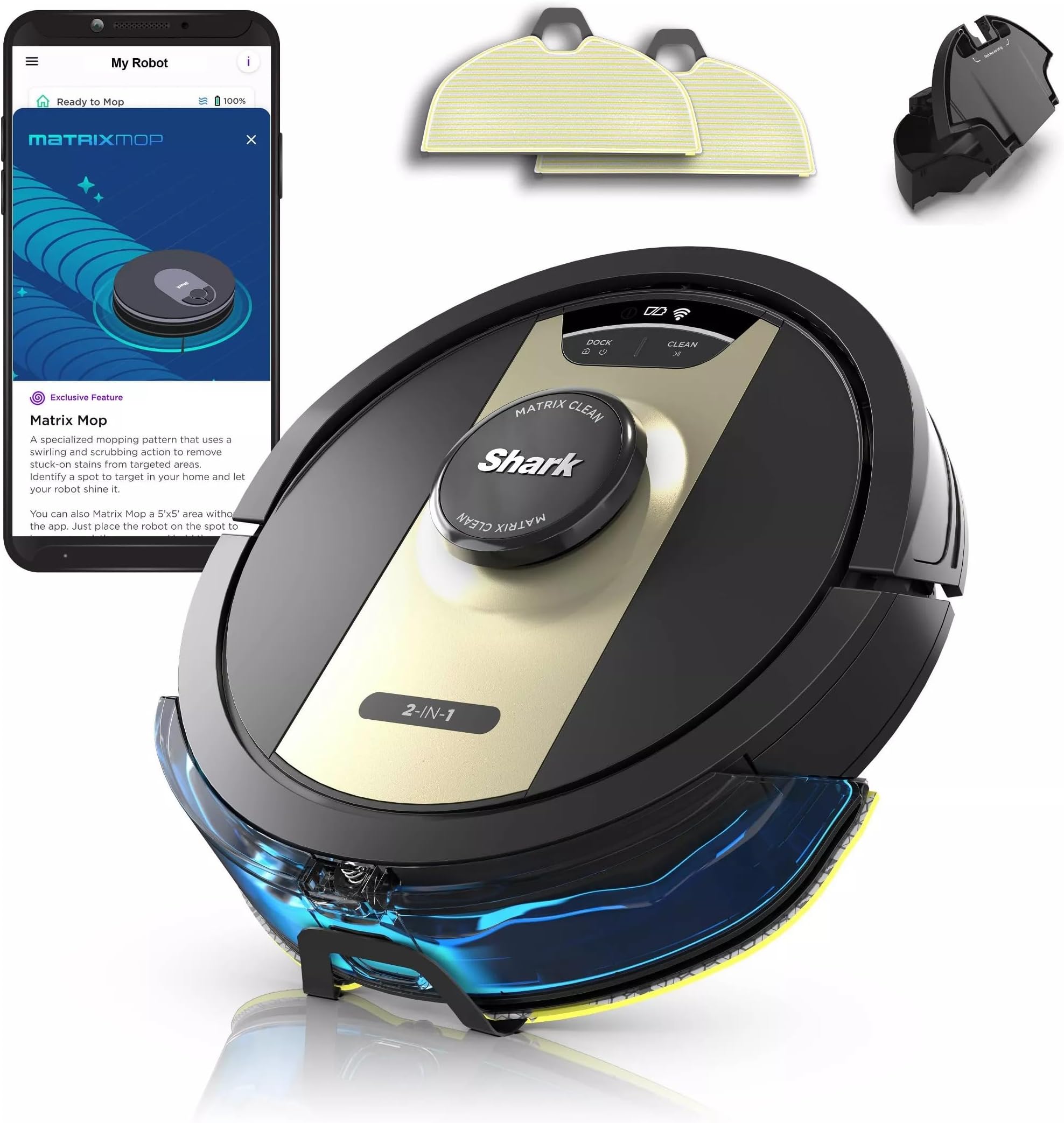 Amazon.com - SHARK Shark RV2410WD IQ 2-in-1 Robot Vacuum & Mop with ...