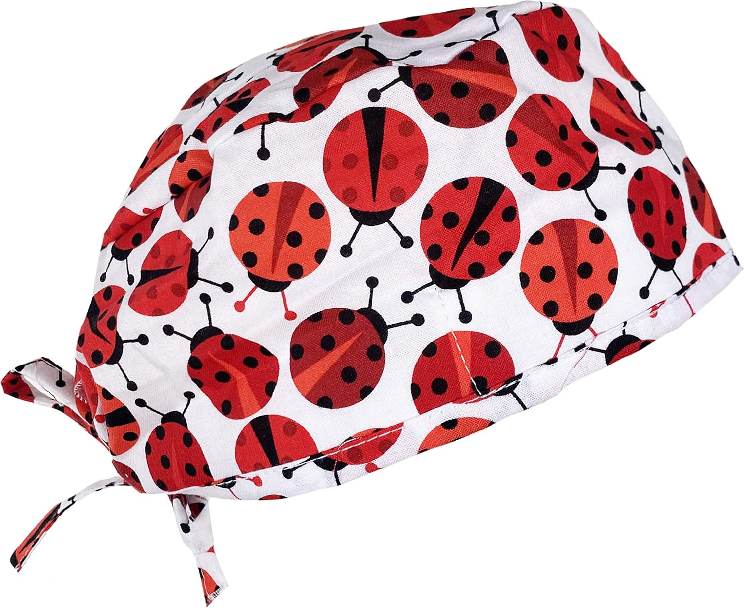Red Lady Bug Happy Scrub Cap Hat at Amazon Women’s Clothing store