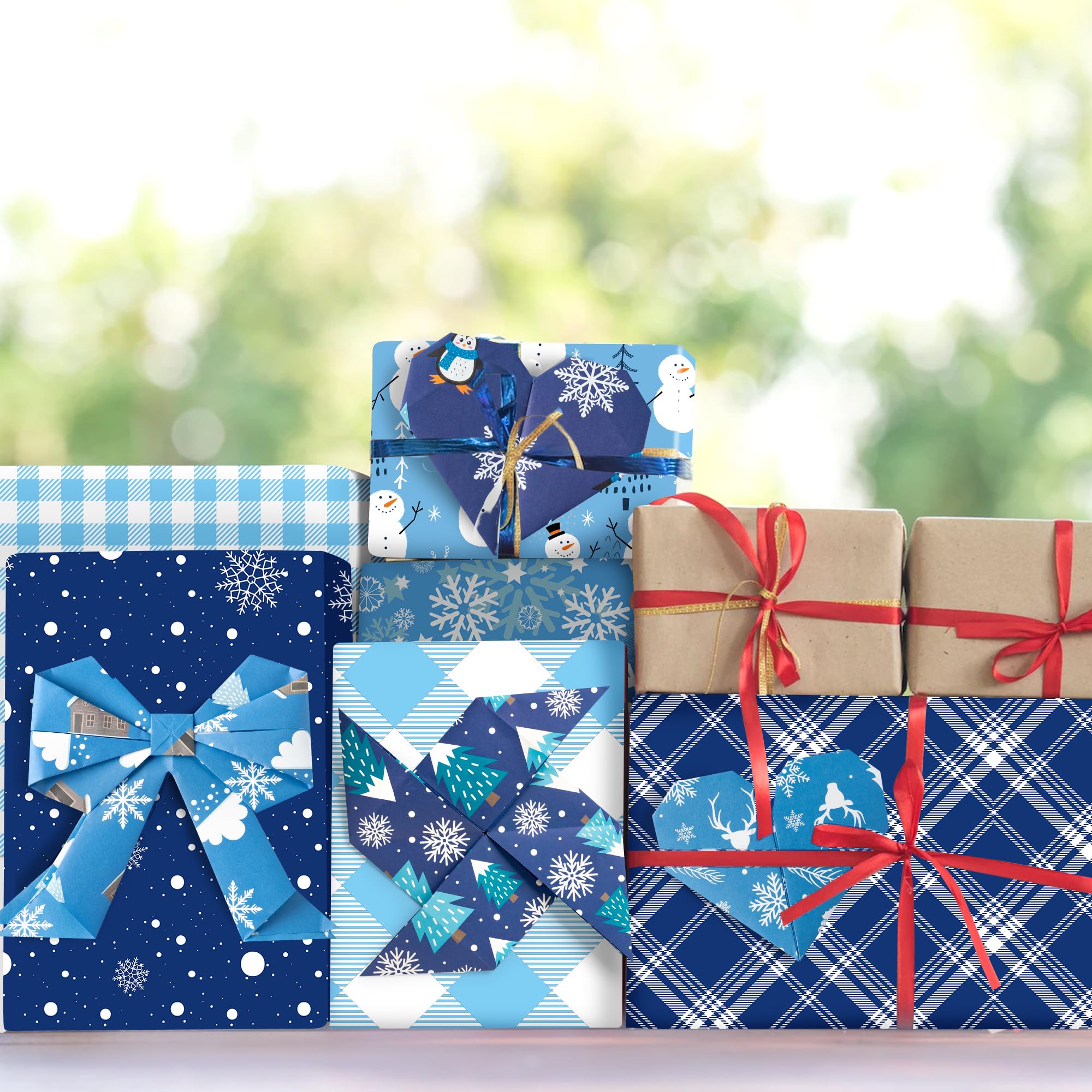Snapklik.com : 60pcs Blue And White Winter Theme Pattern Paper Set ...