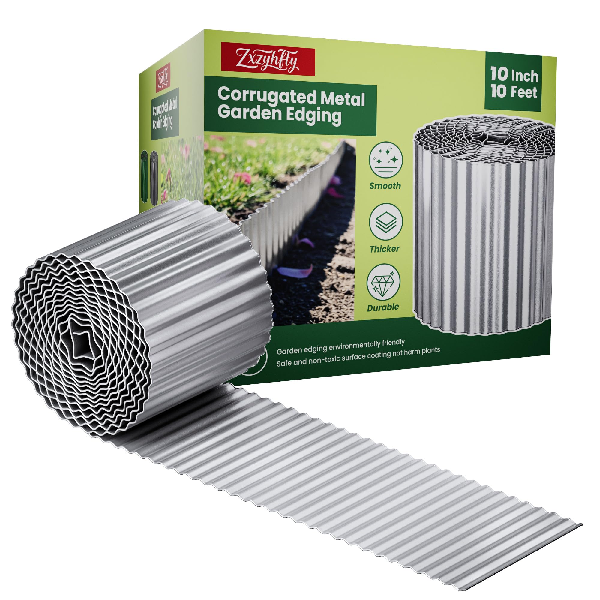 Snapklik.com : Corrugated Metal Garden Edging, 10" X 10Ft Silver ...