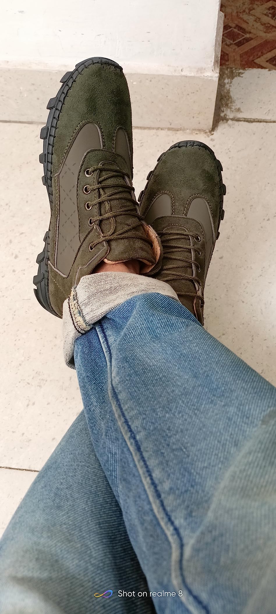 Buy MACTREE Men's Olive Suede Ankle Hiking Boot - 40 at Amazon.in