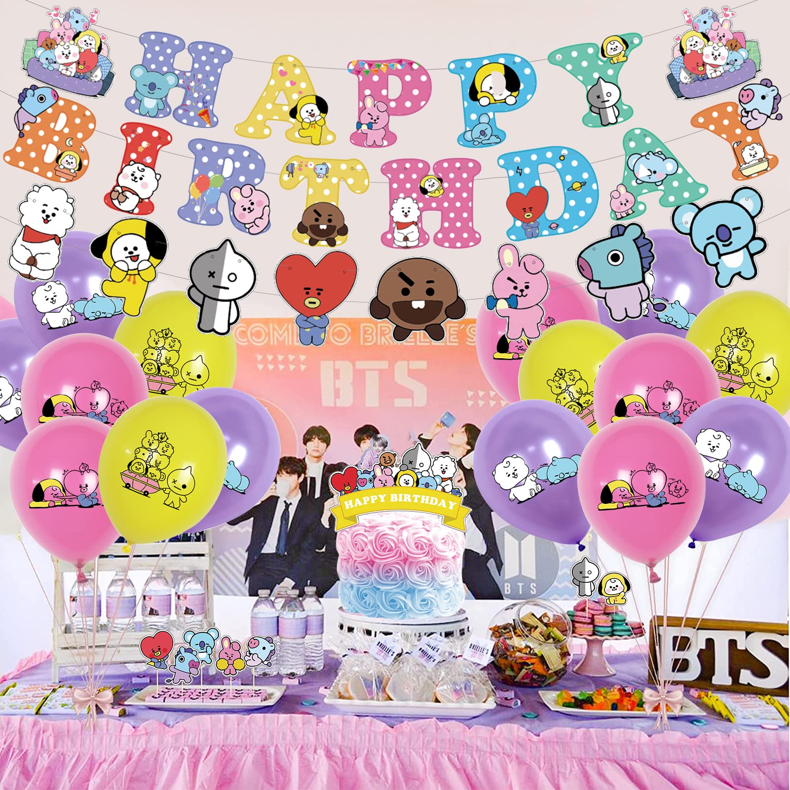Buy Kpop Birthday Party Supplies, Junior Combination Party Decorations ...