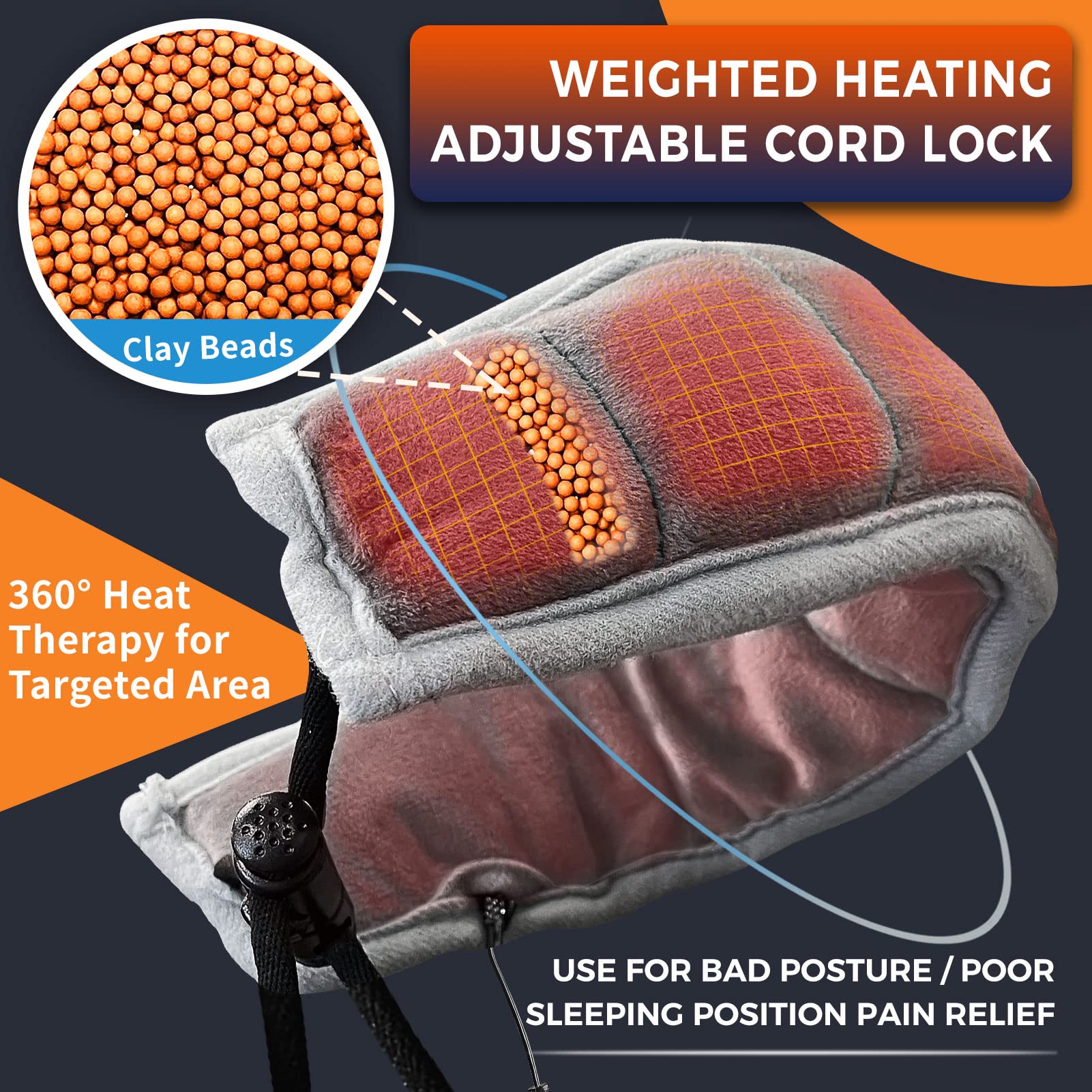 Snapklik.com : Neck Pain Relief Heated Neck Wrap, Weighted Neck Heating ...