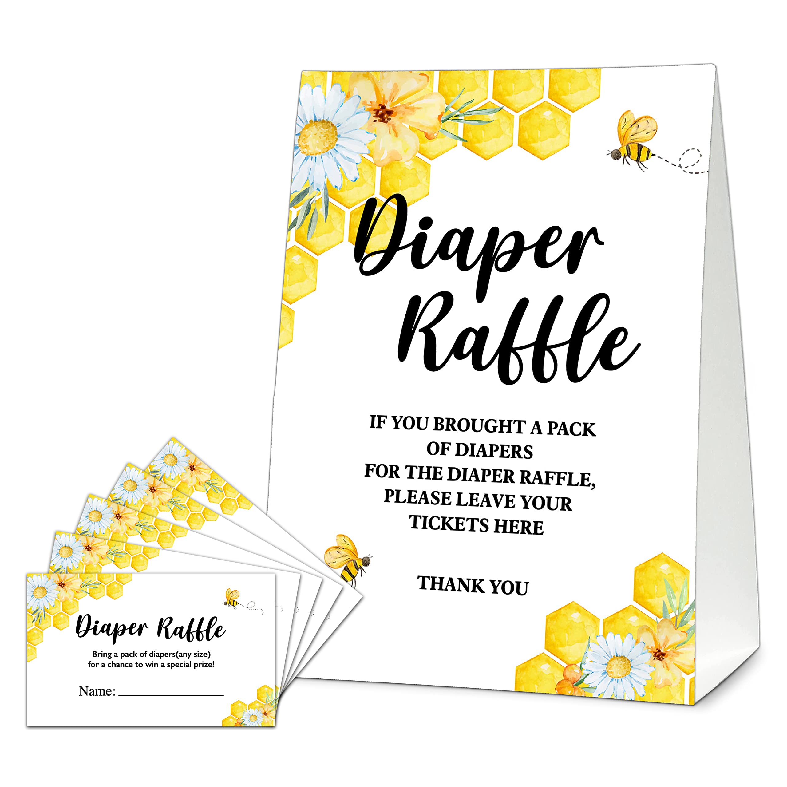 Honey Bee Diaper Raffle Tickets For Baby Shower, Diaper Raffle Baby ...
