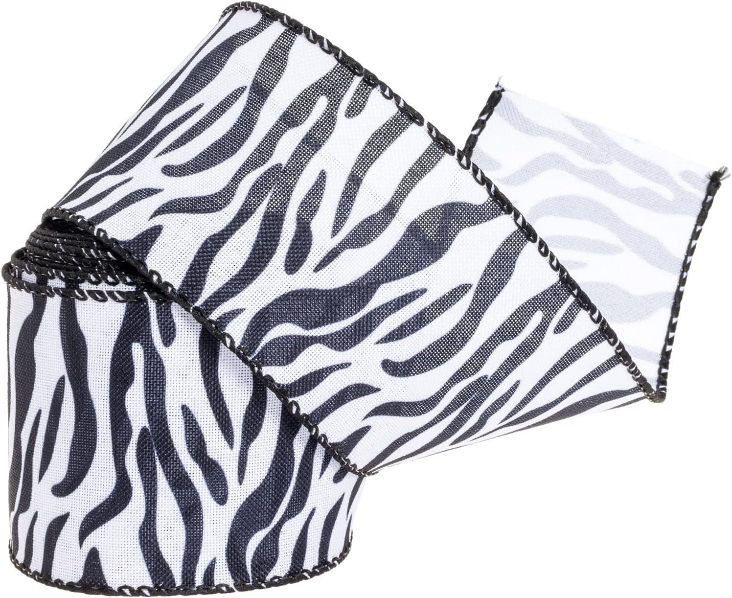 Amazon.com: YASEO Zebra Print Wired Edge Ribbon, White and Black Animal ...