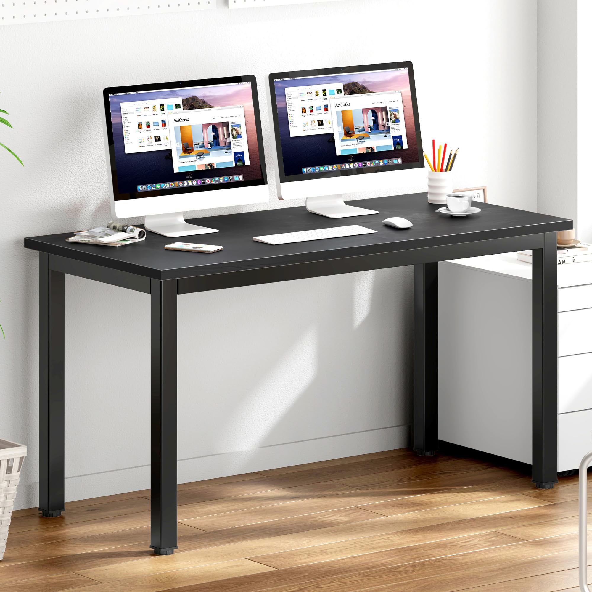 Amazon.com: DlandHome Large Computer Desk, Composite Wood Board, Decent ...