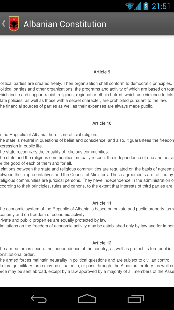 Kushtetuta - Constitution Alb - App on Amazon Appstore