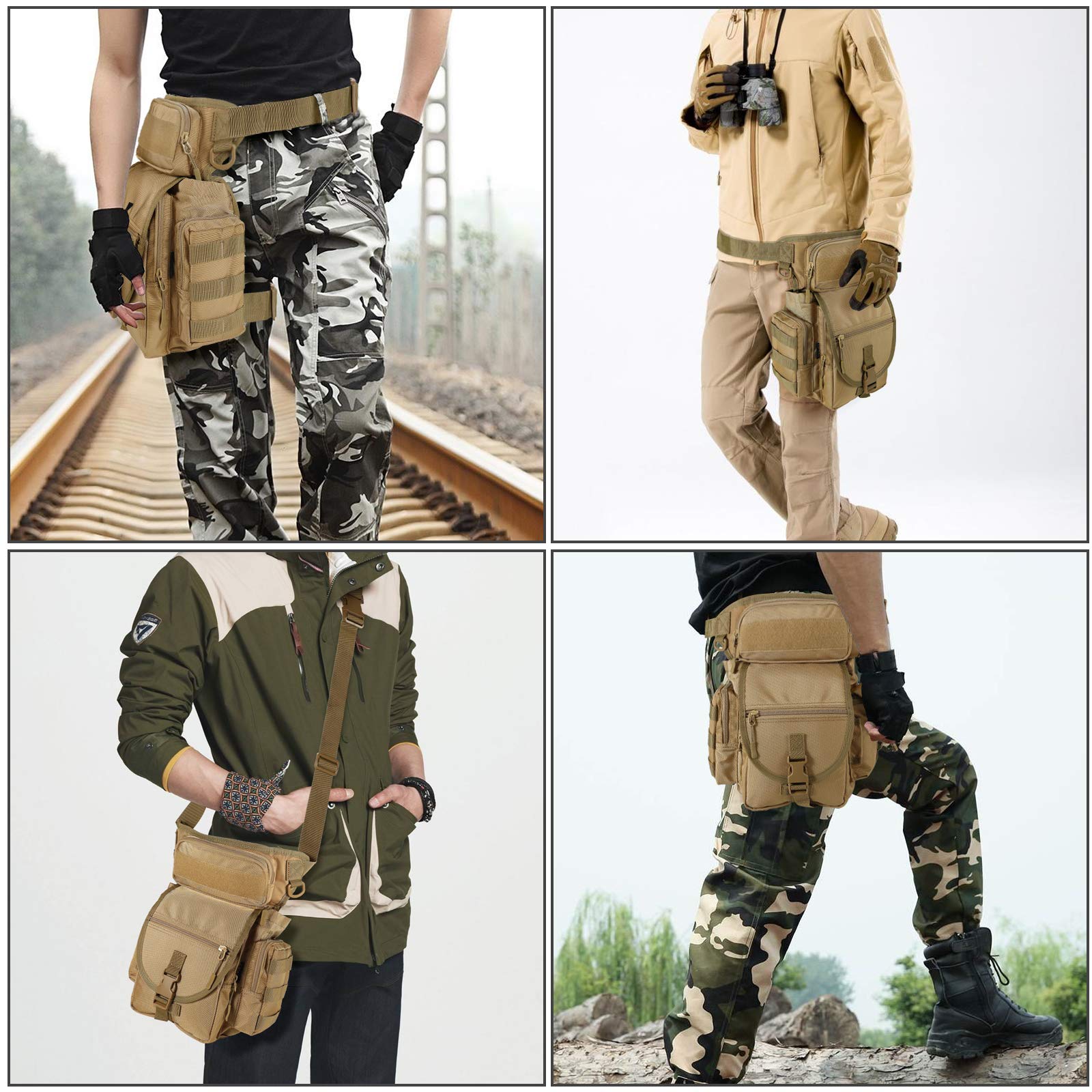 Buy LarKoo Tactical Drop Leg Bag with Pistol Holster - Leg Panel Thigh ...