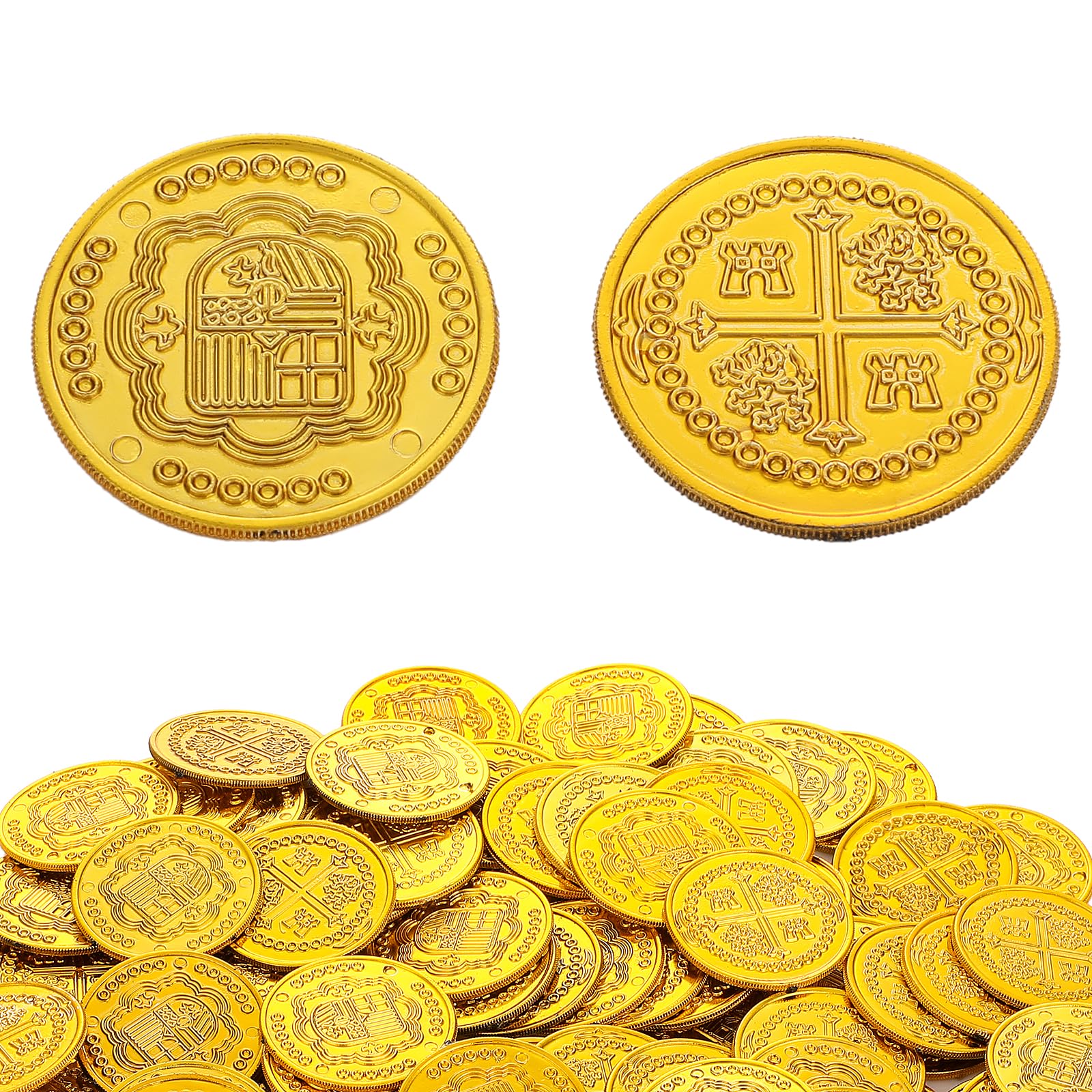 Prop Money Canadian Oisinlas 200 Pcs Plastic Pirate Gold Coins Set Fake ...