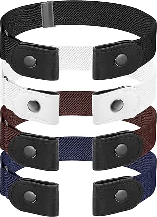 Heclia 4pcs Adjustable Belts for Women Men No Buckle - Invisible Lazy ...