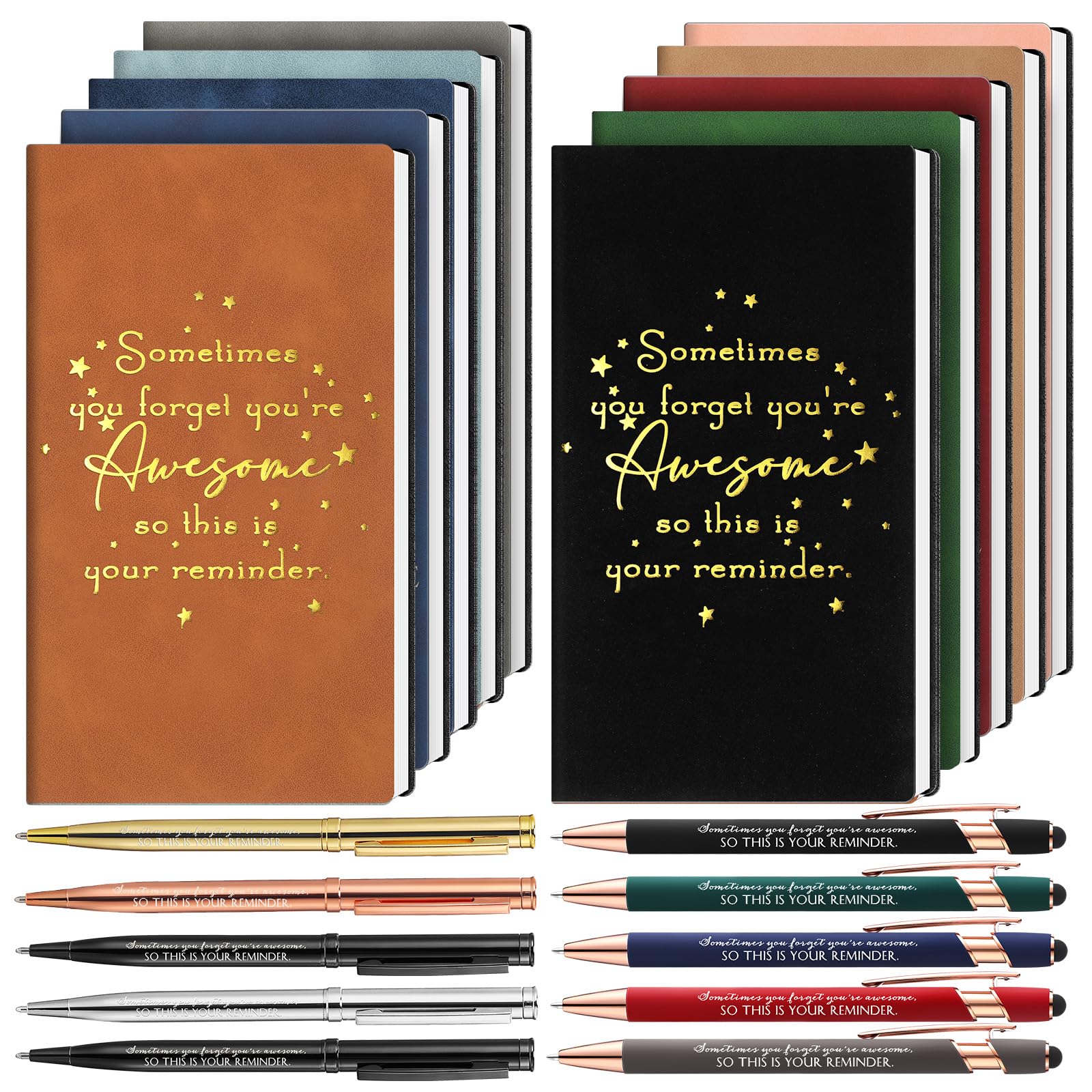 Amazon.com : Ireer 10 Sets Appreciation Gifts Notebooks with Pens A6 ...