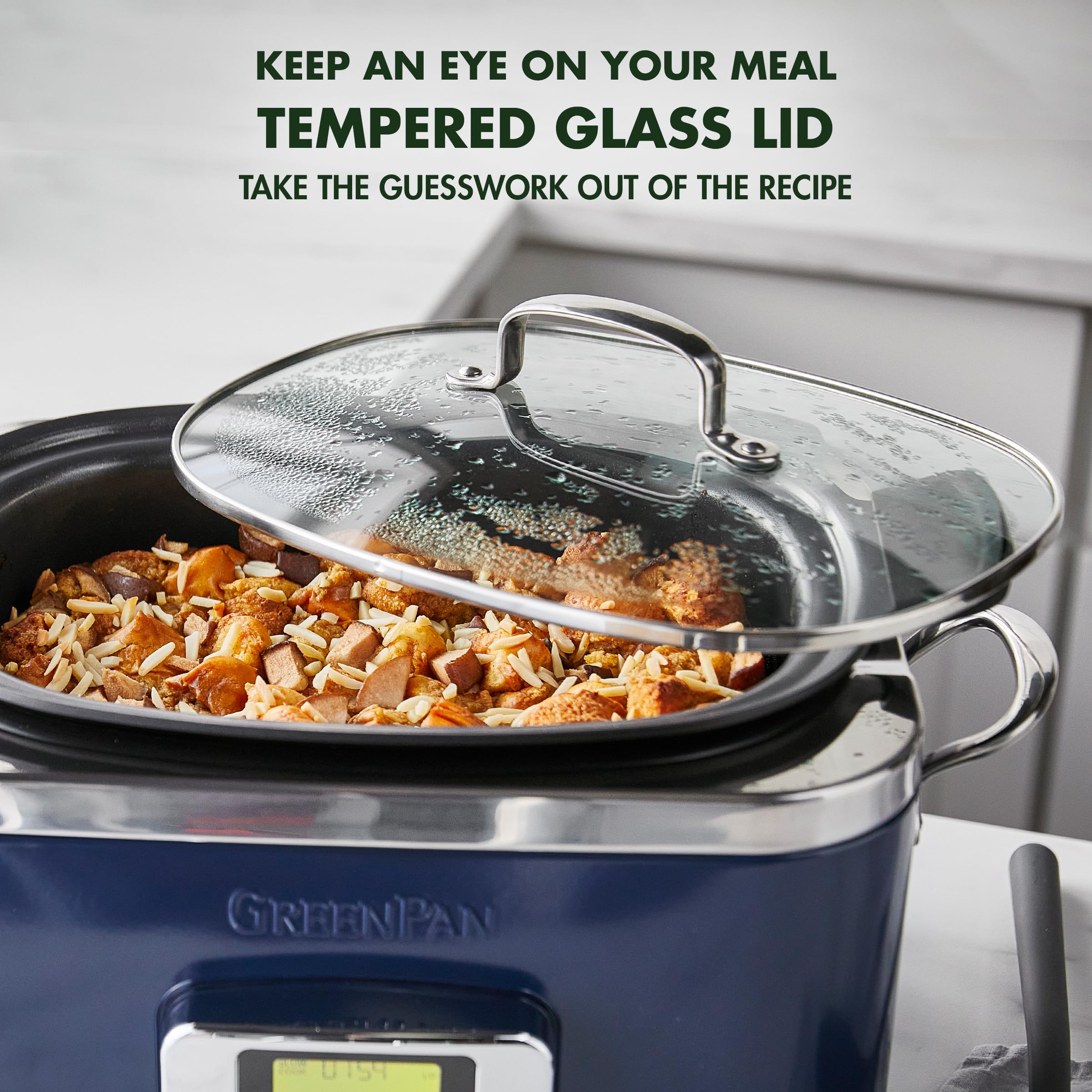 GreenPan Elite 8-in-1 Programmable 6QT Electric Slow Cooker,Dishwasher ...