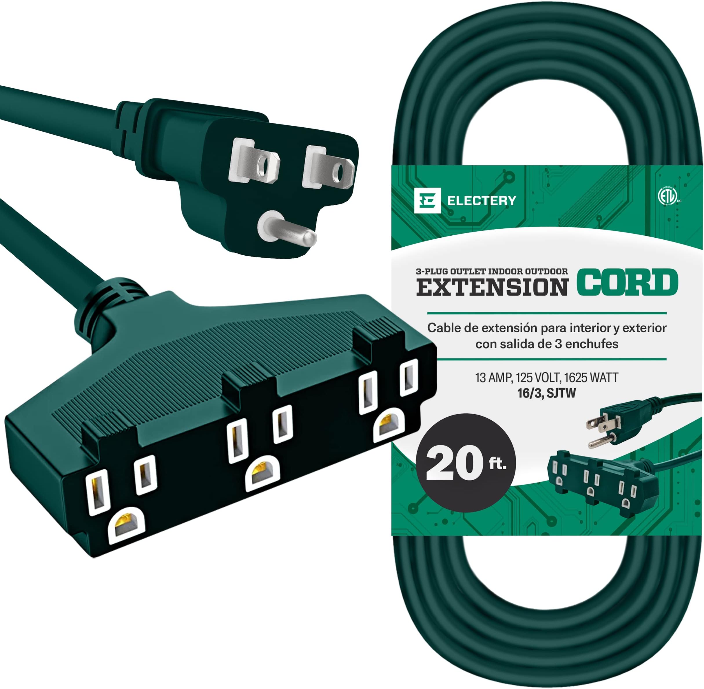 Amazon.com: ELECTERY Extension Cord Outdoor Multiple Plugs - 20 Ft ...