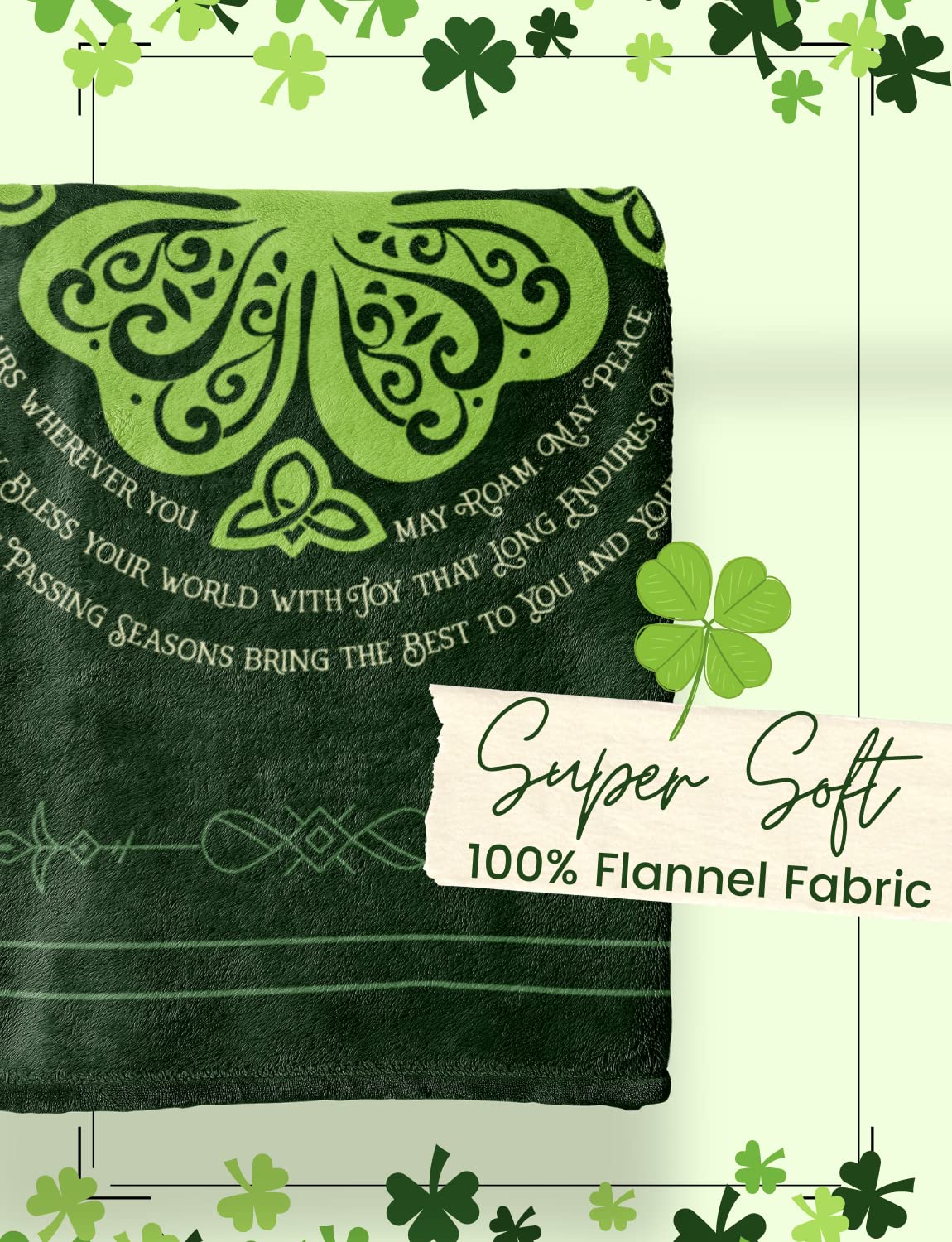 InnoBeta Irish Gifts Bed Flannel Plush Blankets Throws(50"x 65"), Irish ...