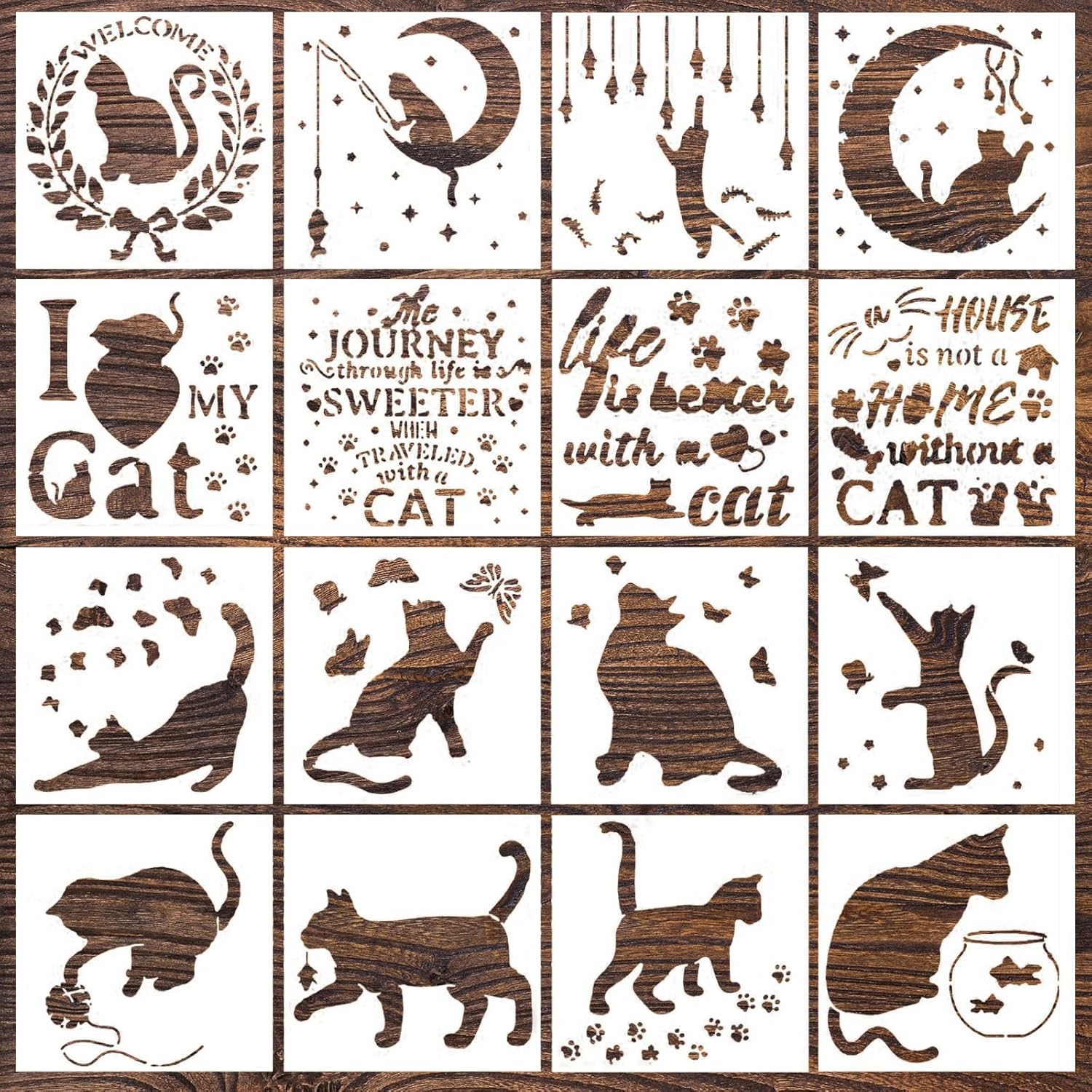 Reusable Cat Butterfly & Moon Stencils for Painting Philippines | Ubuy