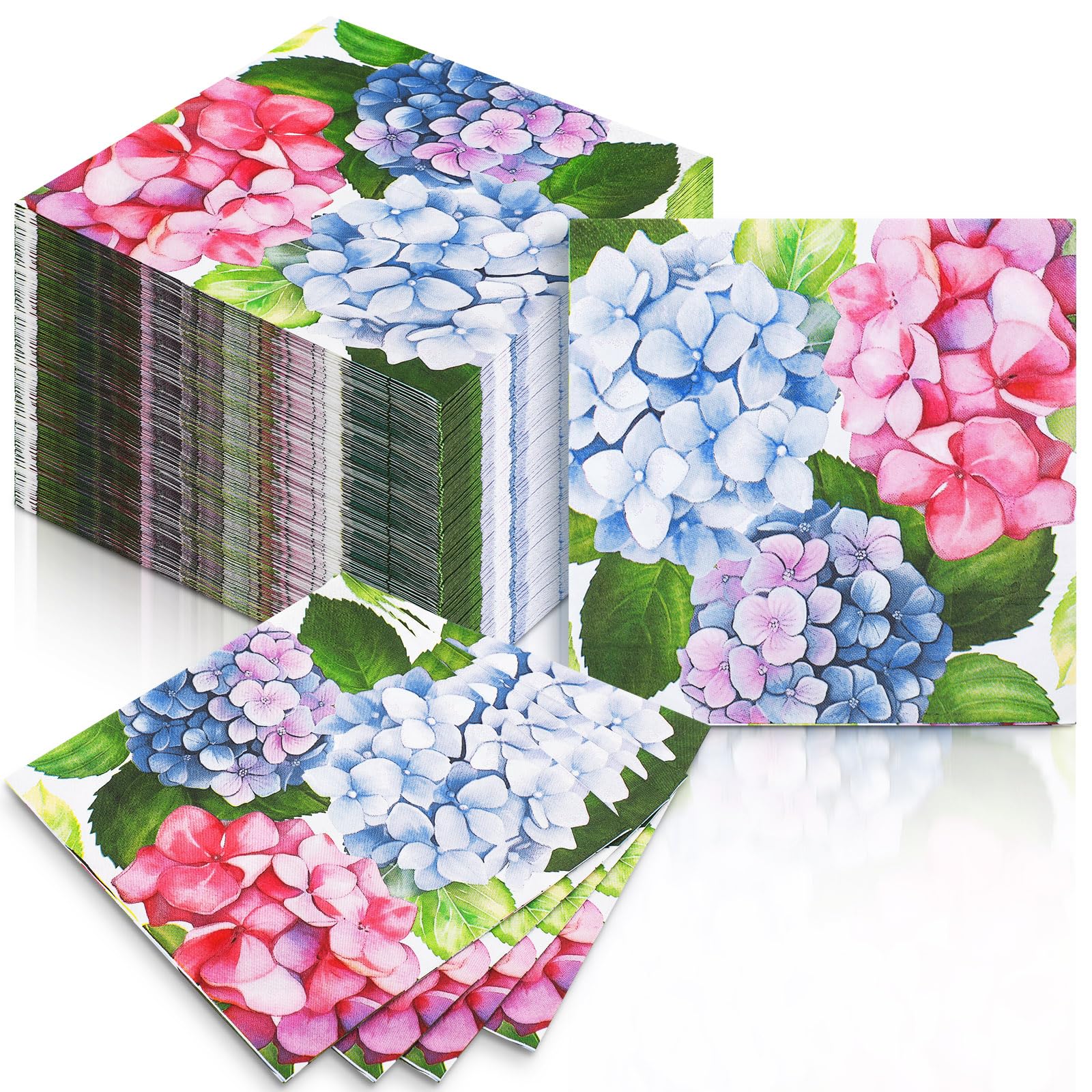 Amazon.com: Feifeiya 60 Pcs Hydrangea Cocktail Paper Napkins 6.5 x 6.5 ...