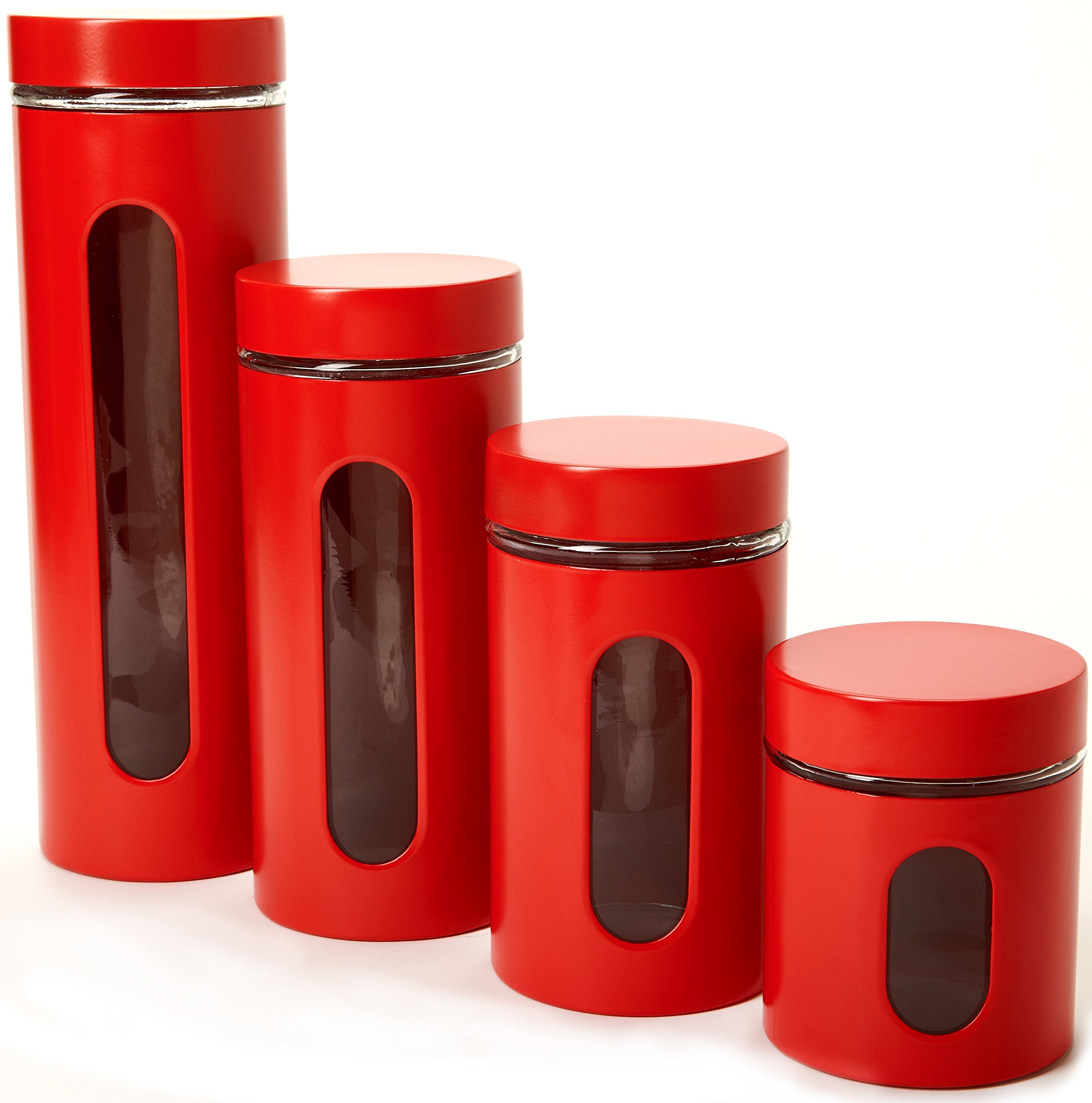 Amazon.com: Anchor Hocking 4 Piece Palladian Cherry Red Window Cylinder ...