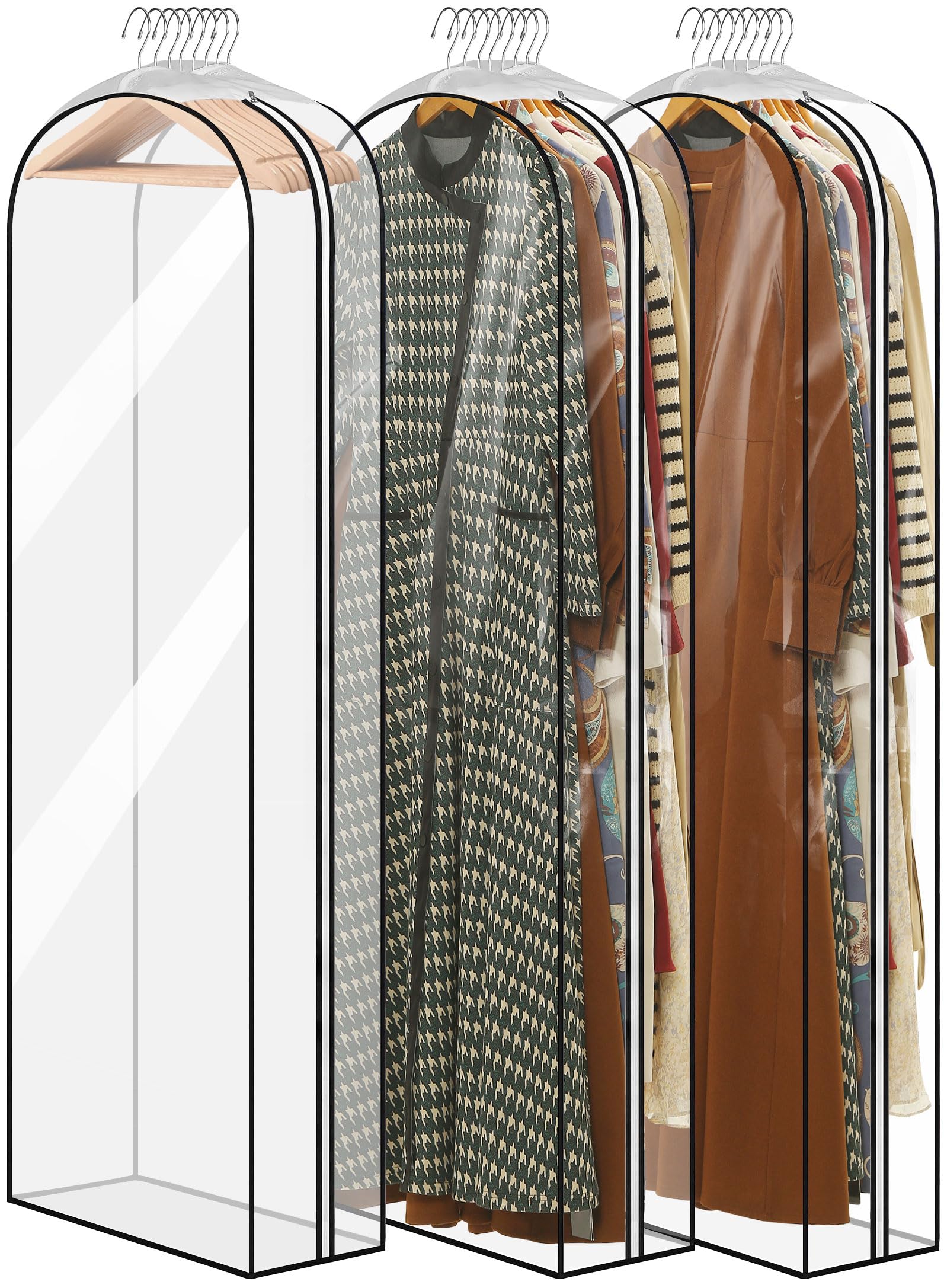 Amazon.com: 3 Pack - Moucas 10" Gusseted All Clear Dress Bag, 60 ...