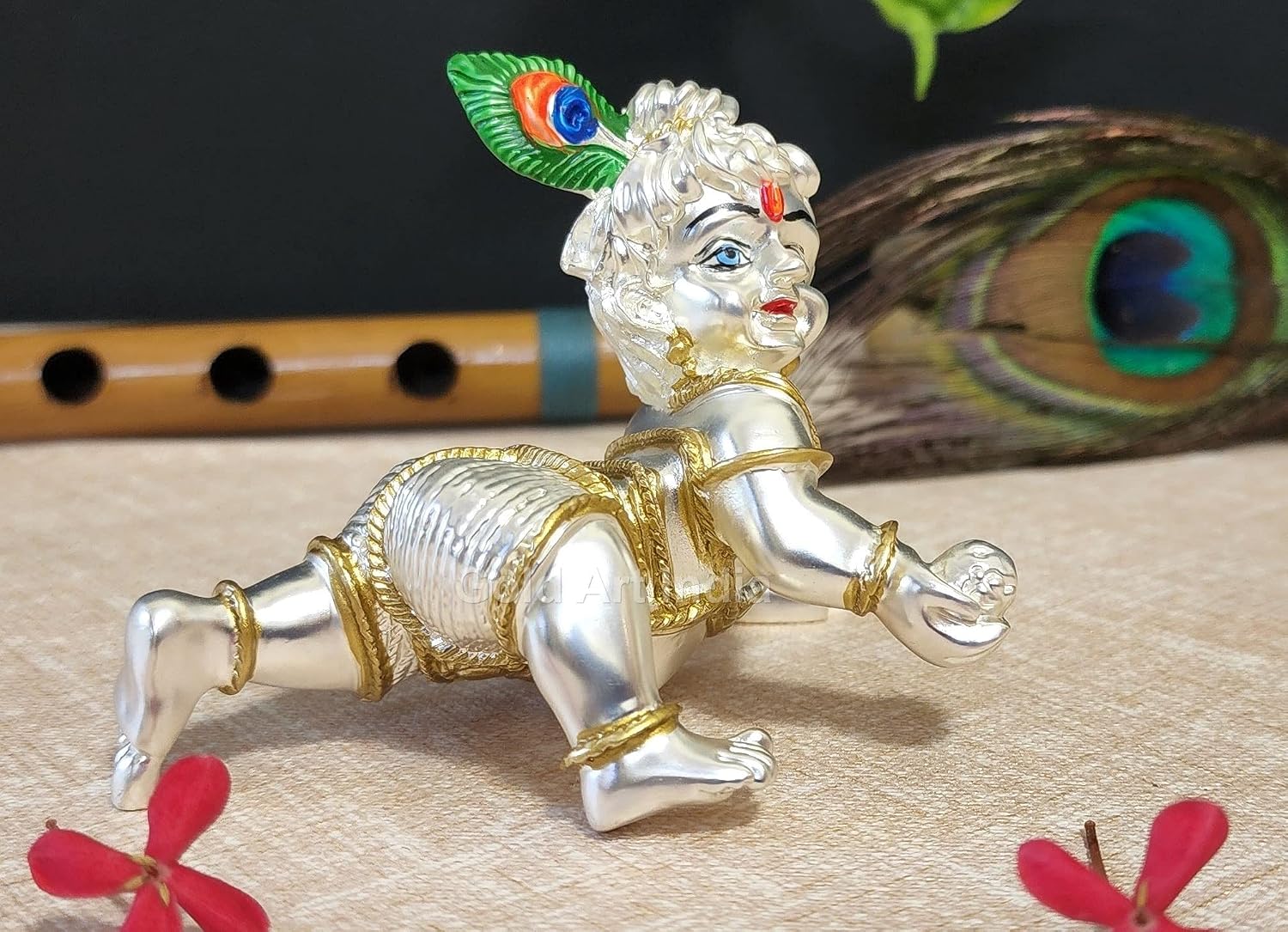 Buy Gold Art India Laddu Gopal Idol Big Size Lord Krishna/Bal Gopal ...