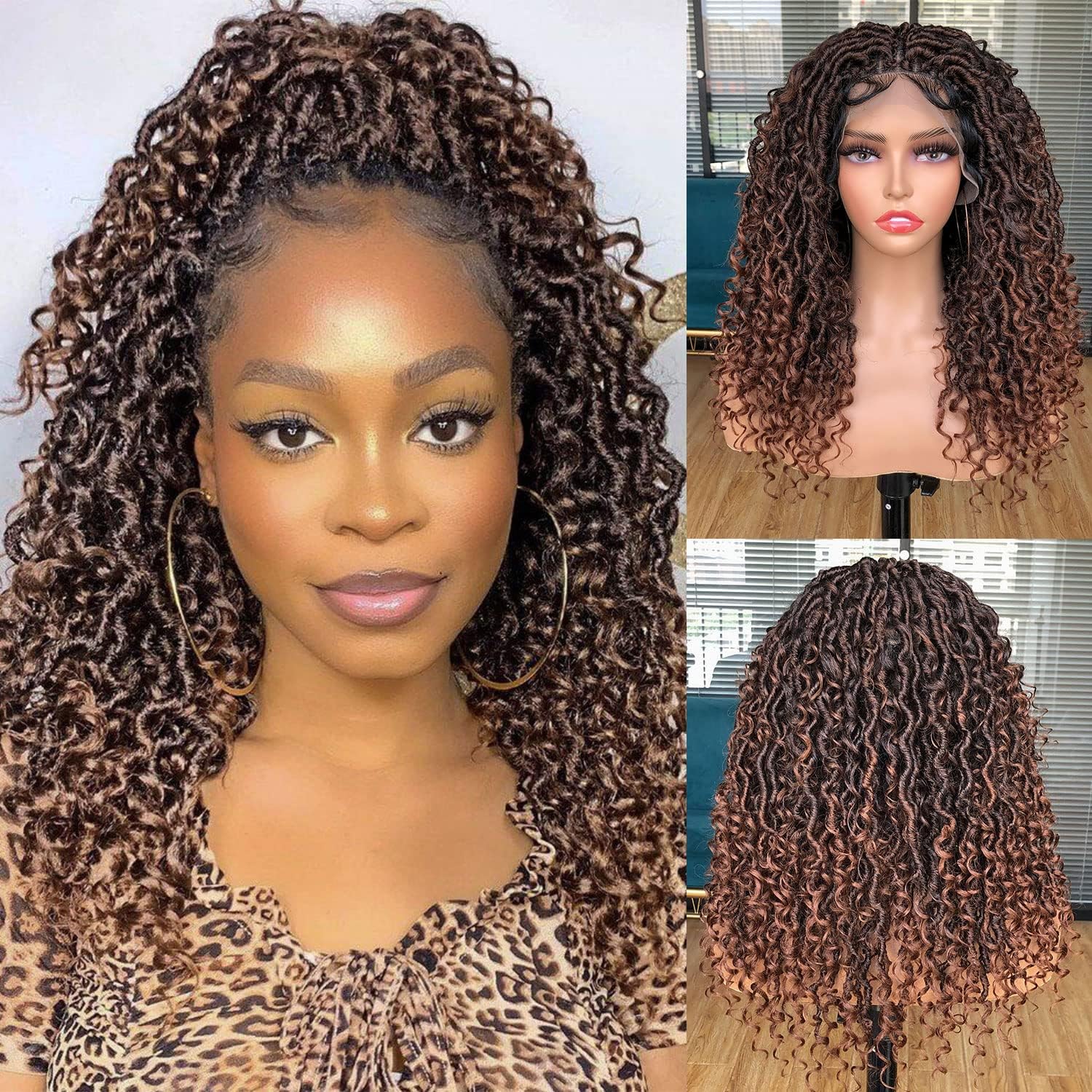 Amazon.com : CURLCRAZY Faux Locs Braided Wigs for Black Women Fulcrum ...