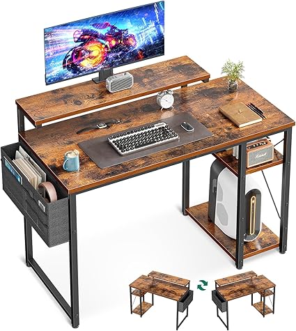 Amazon.com: AODK 40 Inch Computer Desk with Adjustable Monitor Stand ...