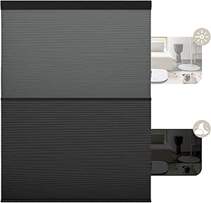 Amazon.com: Boolegon Cordless Honeycomb Shades Day and Night Blinds Top Down Bottom Up Blackout ...