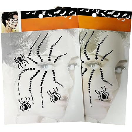 Amazon.com: Spider Skeleton Face Gems,Day of The Dead Skull Face Jewels ...