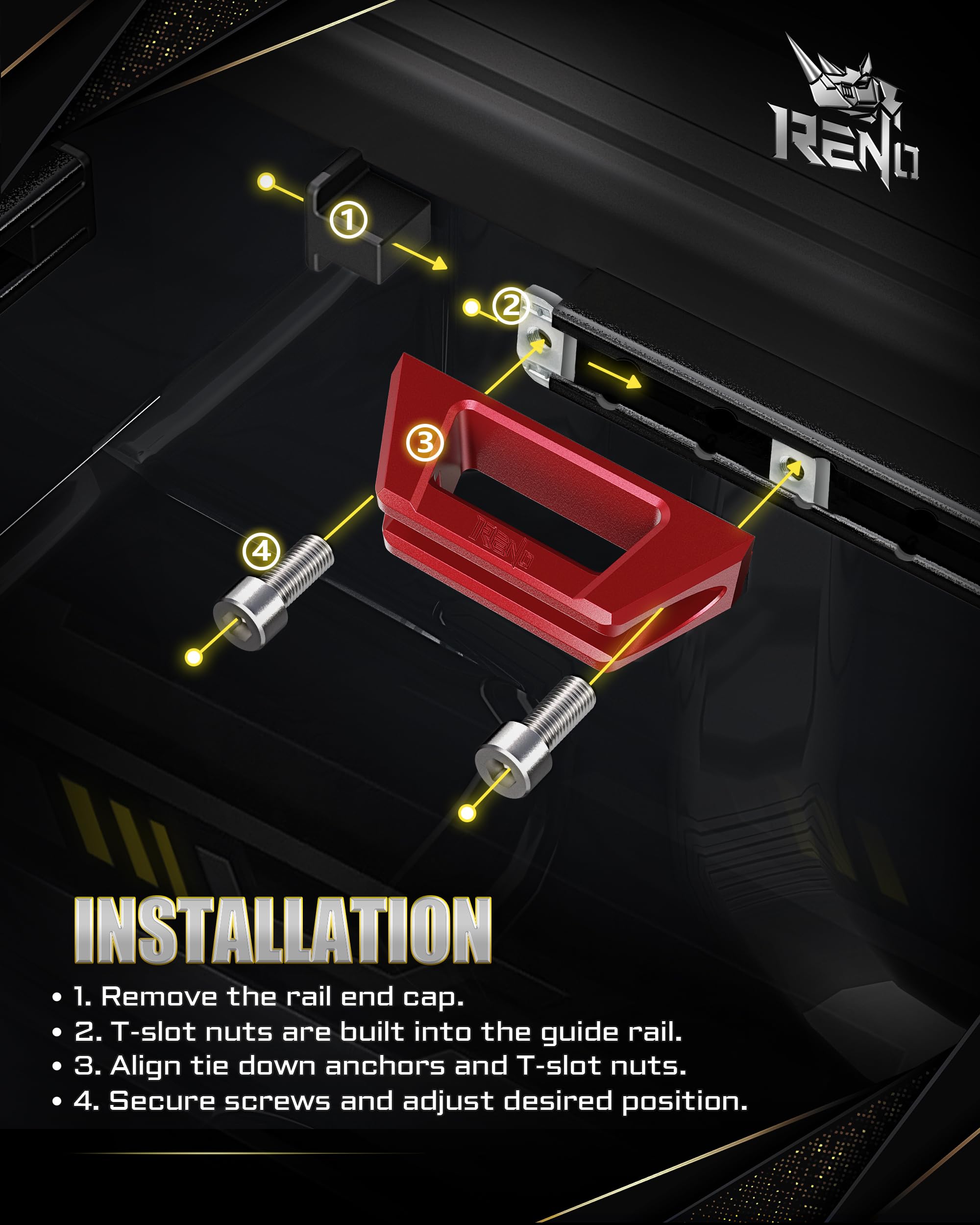 Snapklik.com : RENO Bed Rail Cleats, Bed Cleat Cargo Management System ...