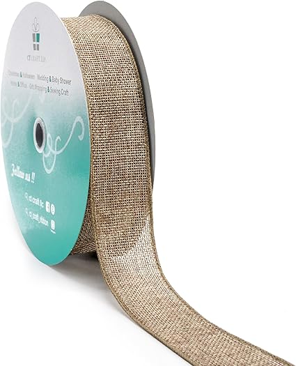 Amazon.com: CT CRAFT LLC Burlap Fabric Wired Ribbon 1.5" x 25 Yards ...