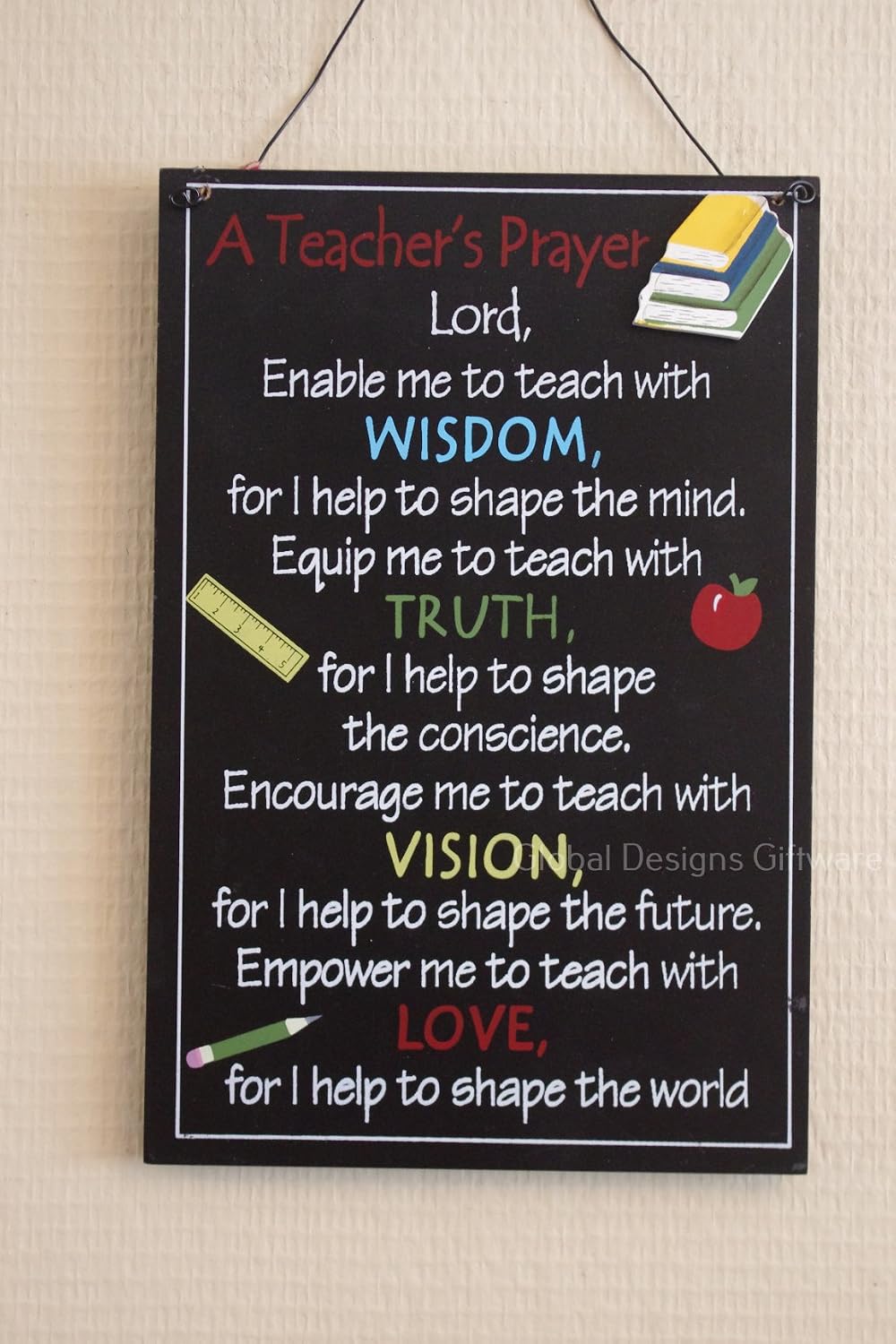 Teacher Gift Teaching Prayer Plaque Sign Thank you teacher Large ...