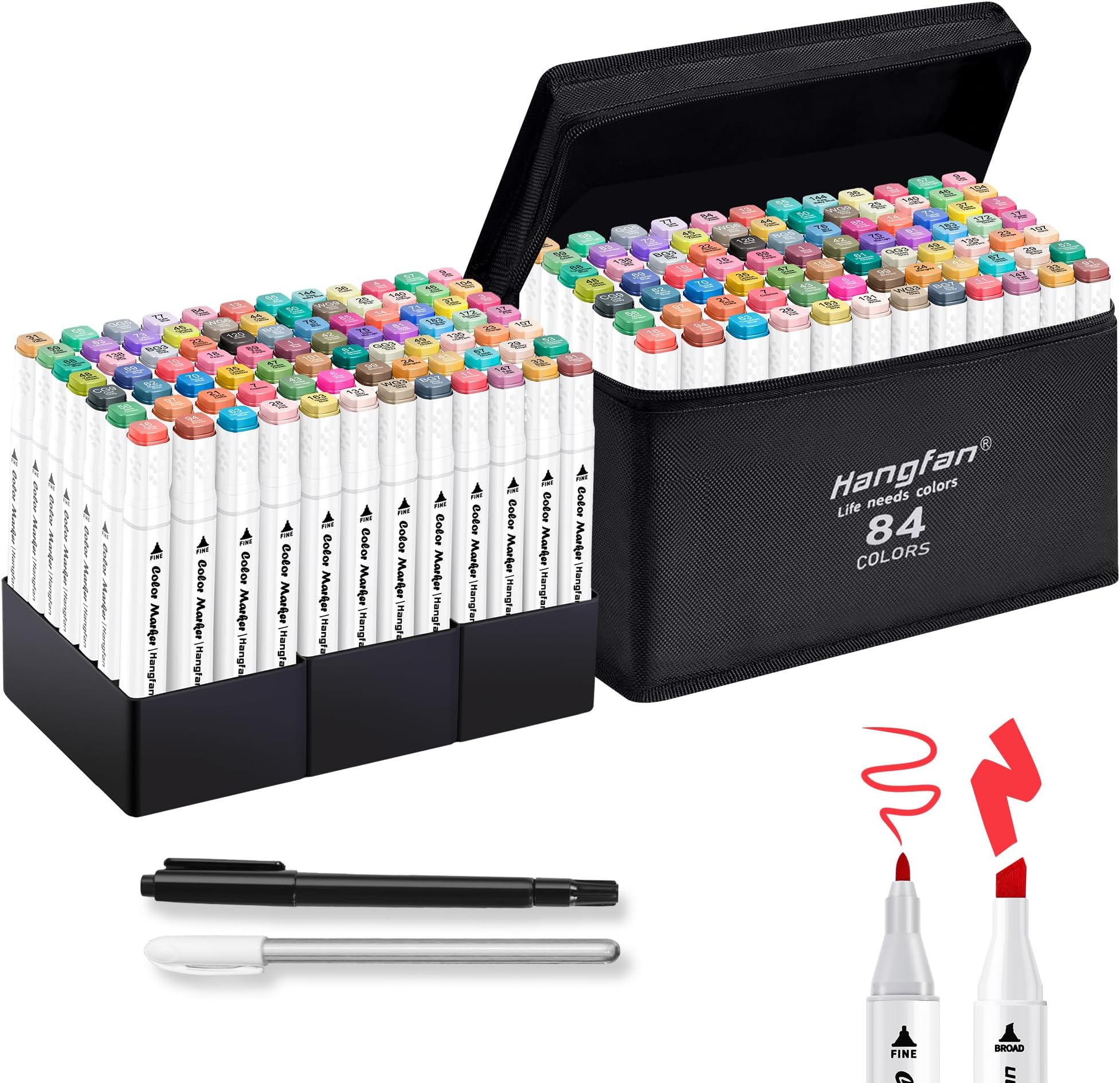 Amazon.com : Alcohol Markers, 80-Color Double Tipped Art Marker Set for ...