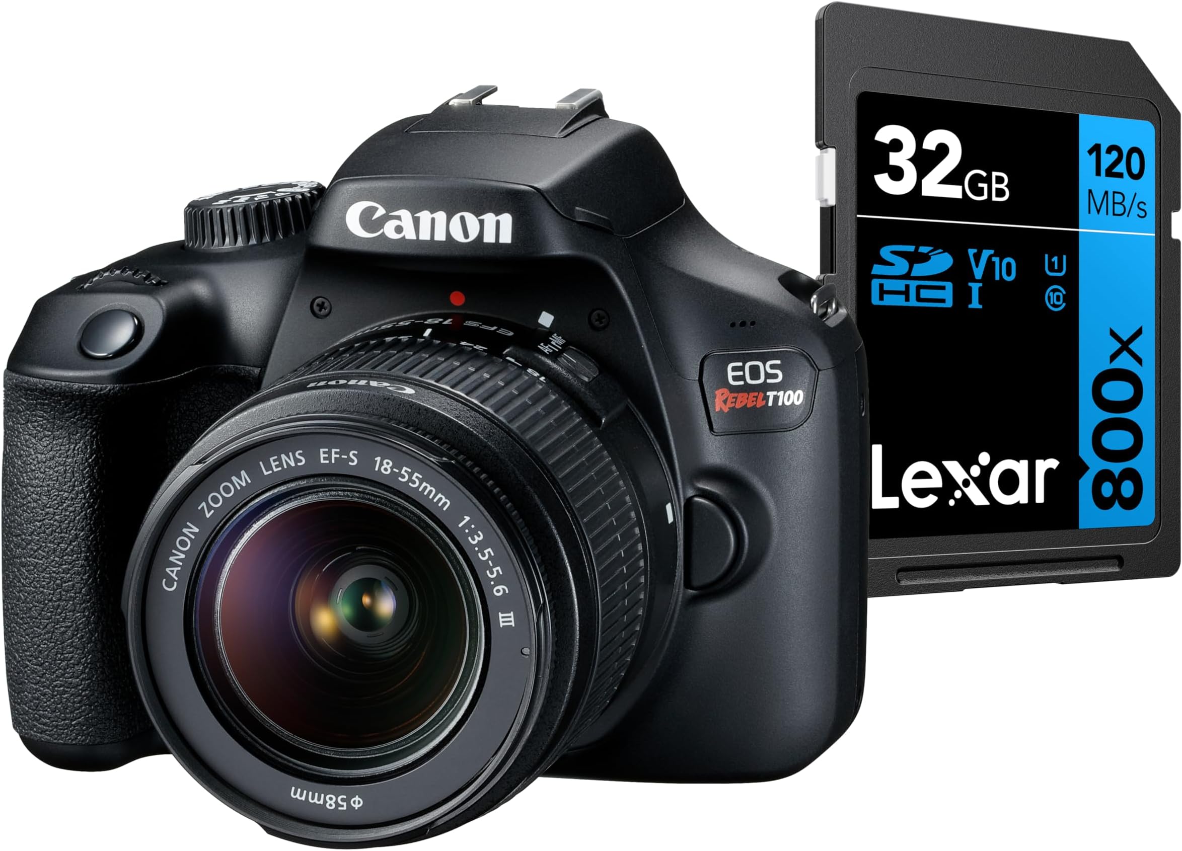 Canon Câmera Digital EOS Rebel T100 EF-S 18-55mm f/3.5-5.6 III kit com ...