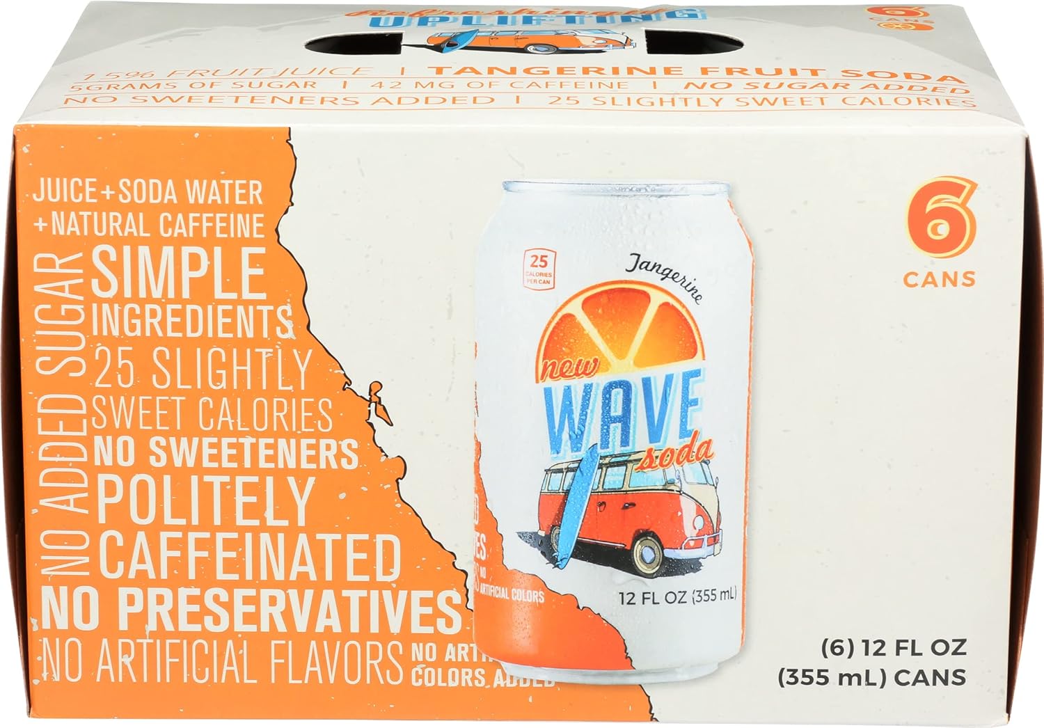 Amazon.com : NEW WAVE SODA Tangerine Soda 6 Count, 12 FZ : Grocery ...