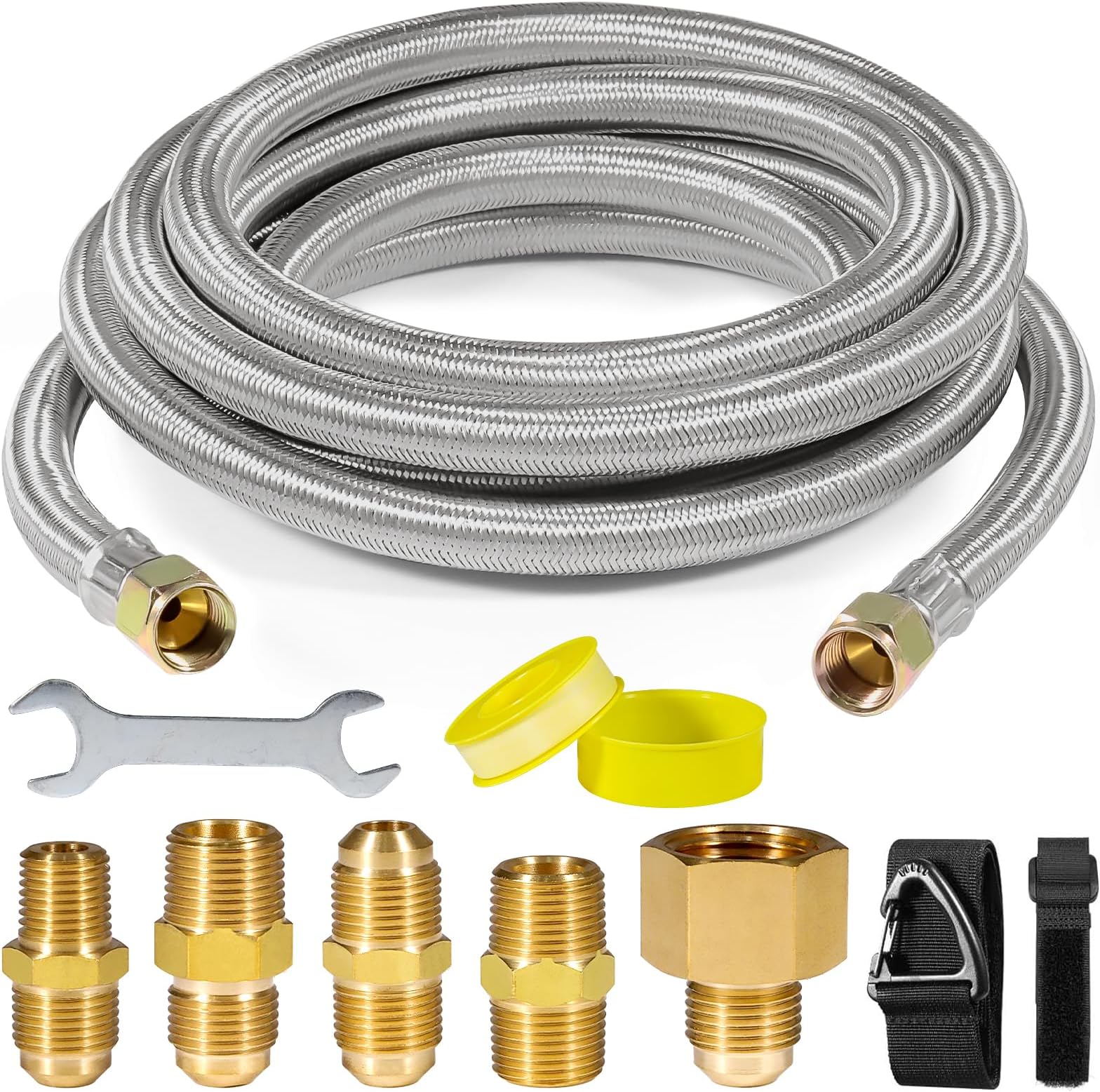 Amazon.com: 10 Feet High Pressure Braided Propane Hose Extension with ...