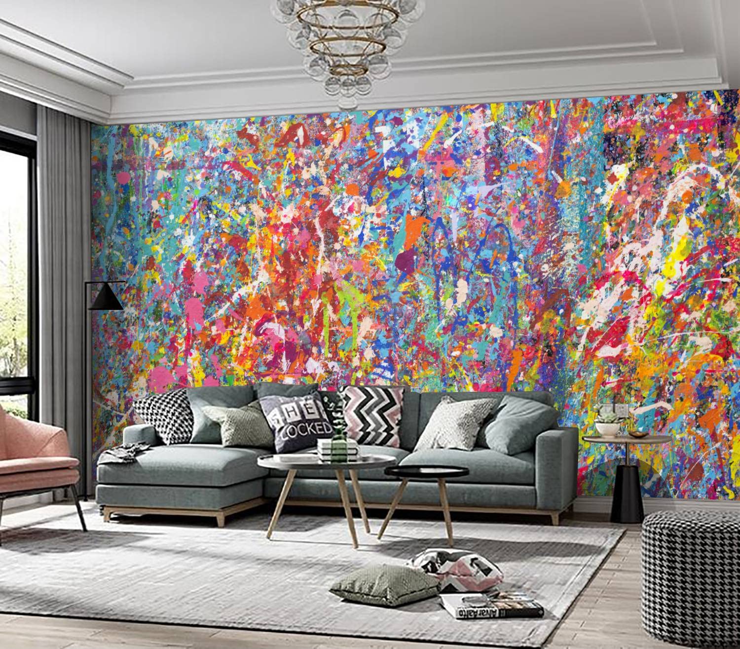 Paint Splatter Bedroom Walls Color Splash Wall Decal, Ink Splash Wall