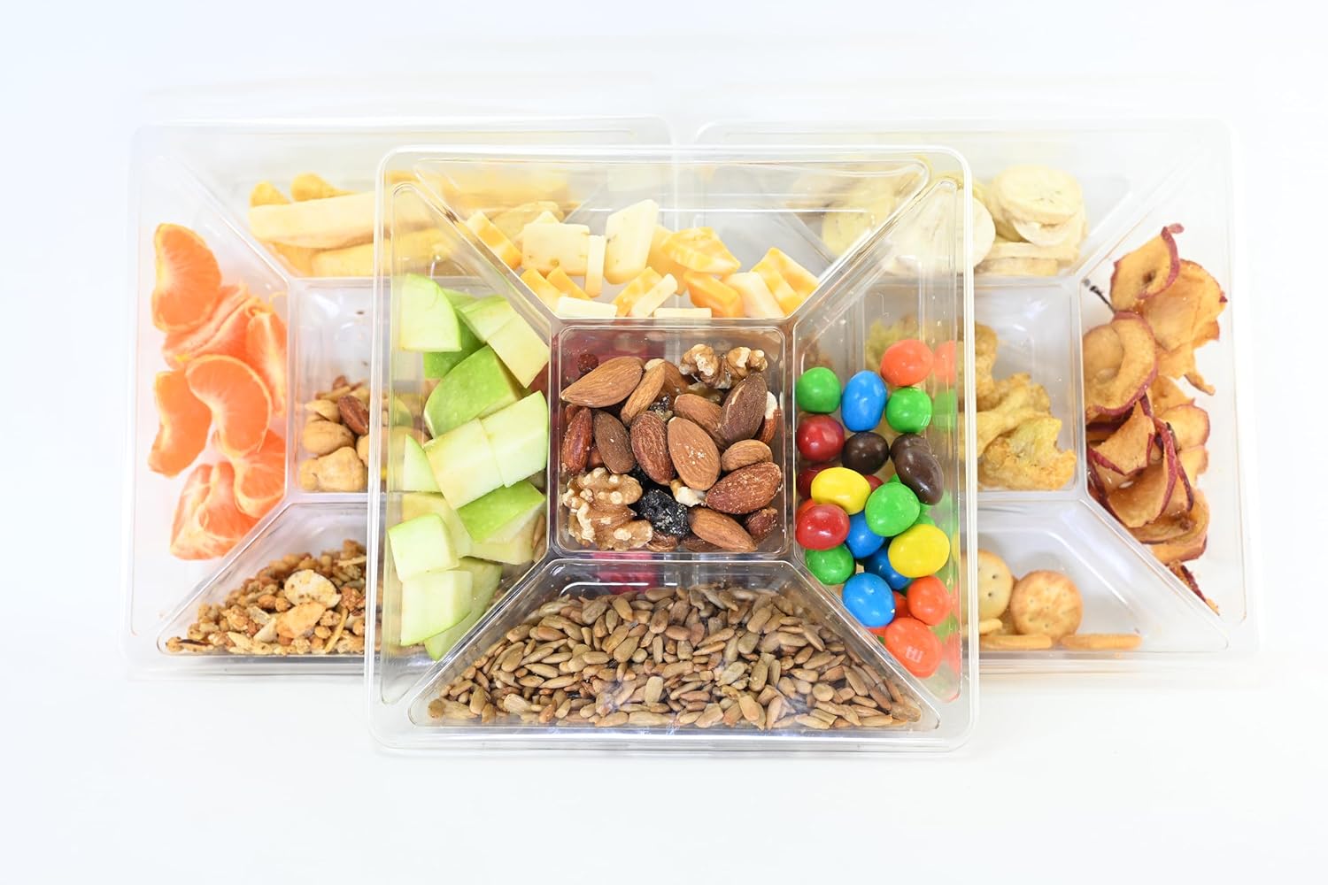 Amazon.com: Skywin Snack Tray - 3 Pack with 5 Slot Square Fun ...