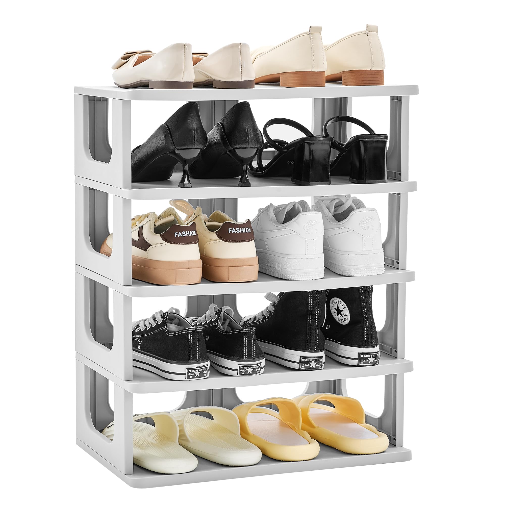 Amazon.com: TRZZ 5-Tier Small Shoe Rack for Entryway, DIY Small Shoe ...