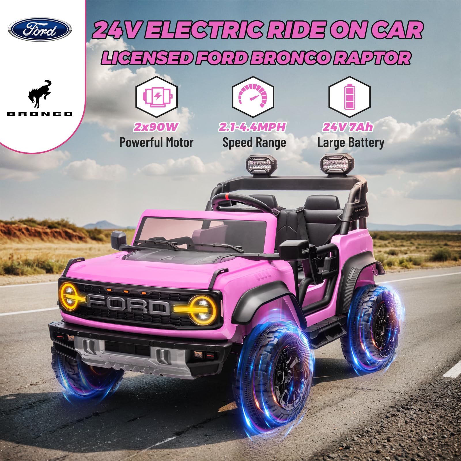 Snapklik.com : ENYOPRO 24V Ride On Toys For Big Kids, Licensed Ford ...