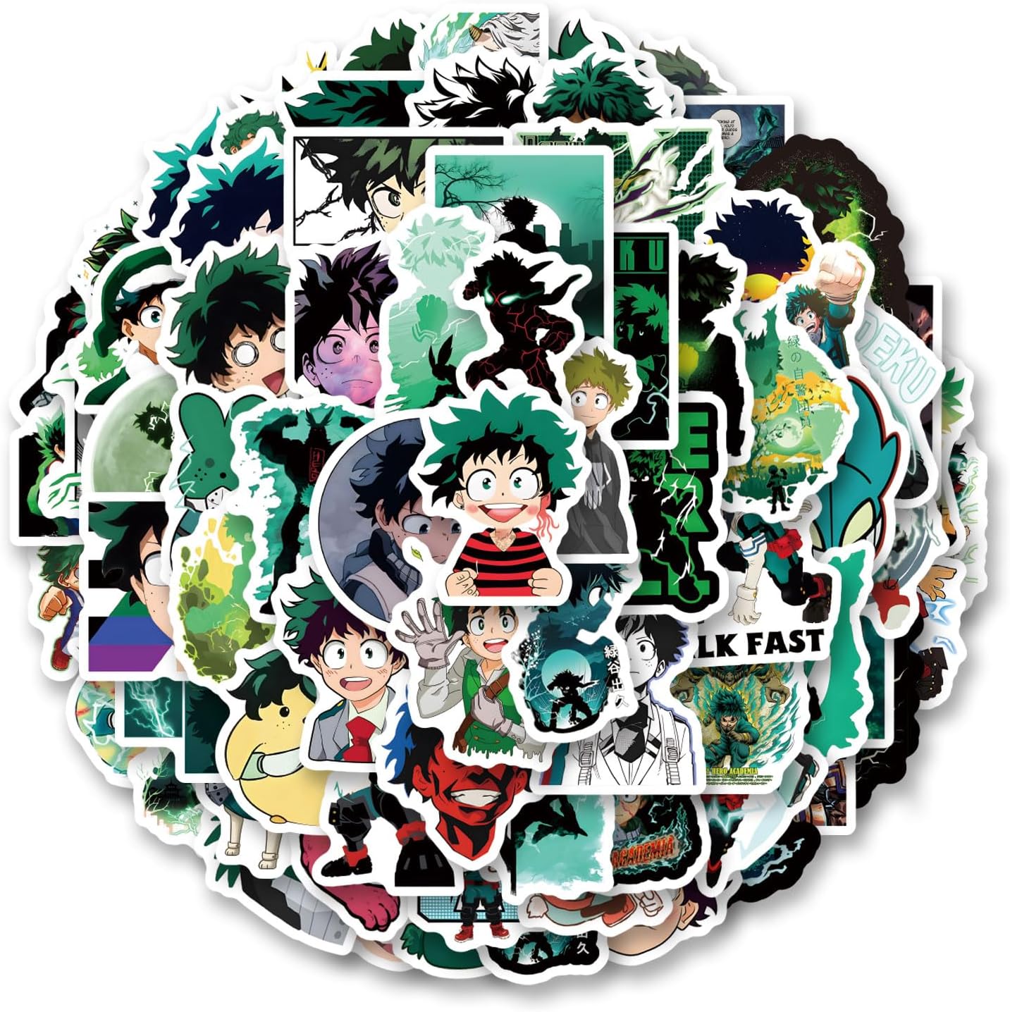 77pcs Deku Sticker Anime Decals Aesthetic Waterproof Vinyl Pack ...