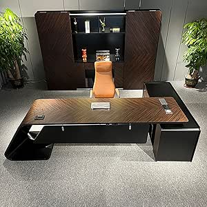 Amazon.com: DLCQIJI Modern Executive Desk with Thickened Frame and ...